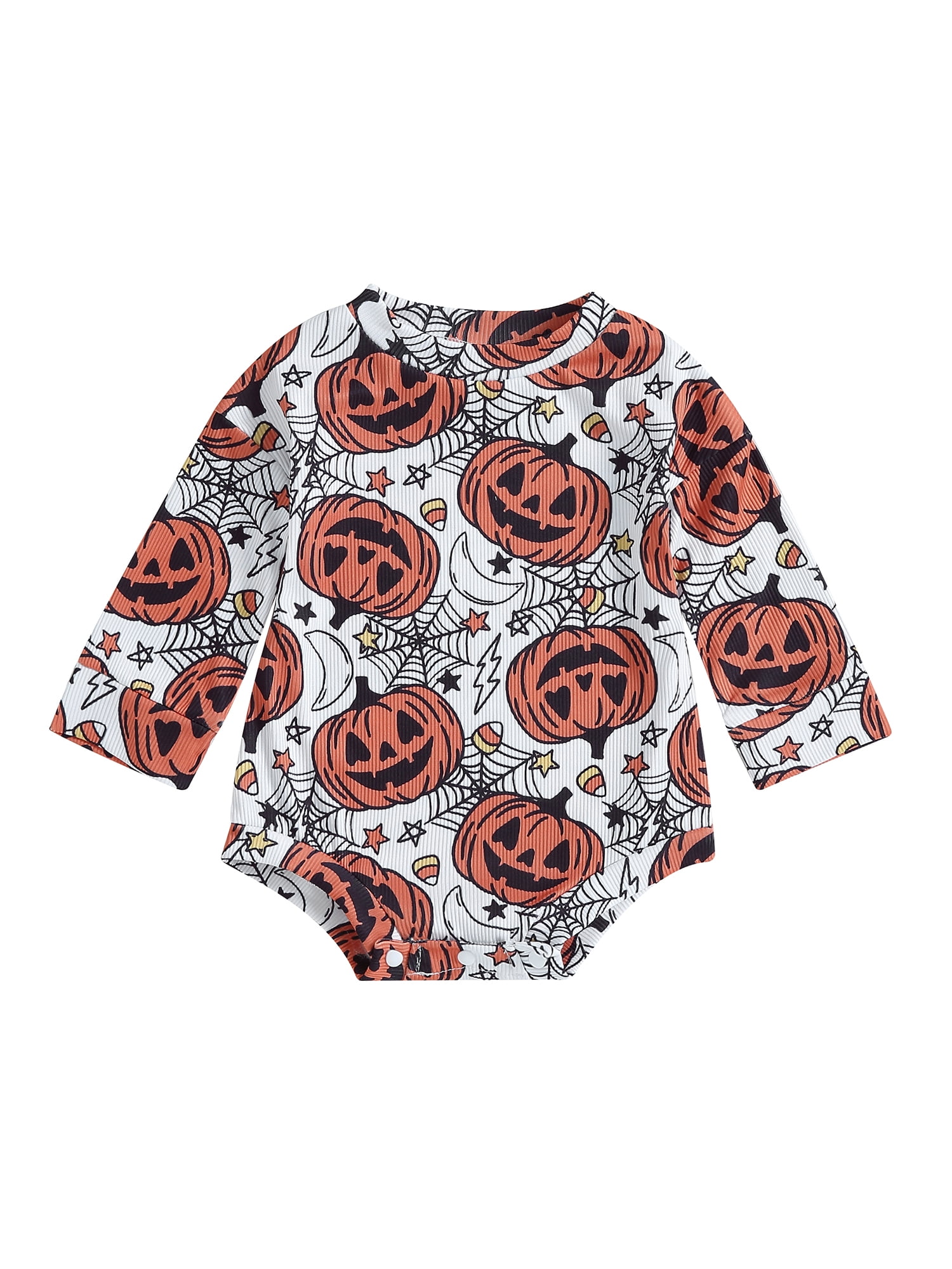 GXFC Infant Baby Boys Girls Halloween Romper Newborn Long Sleeve Pumpkin Print One Piece ...