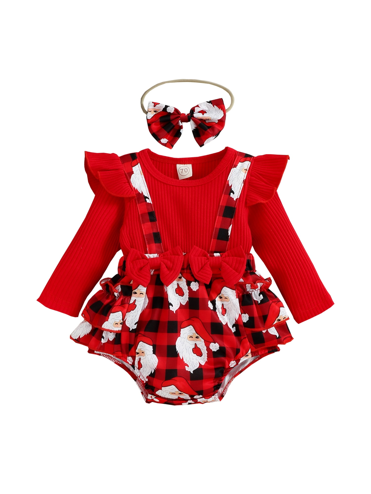 GXFC Infant Girls Christmas Dress Clothes 3M 6M 12M 18M Newborn Girls Long Sleeve Santa Claus ...