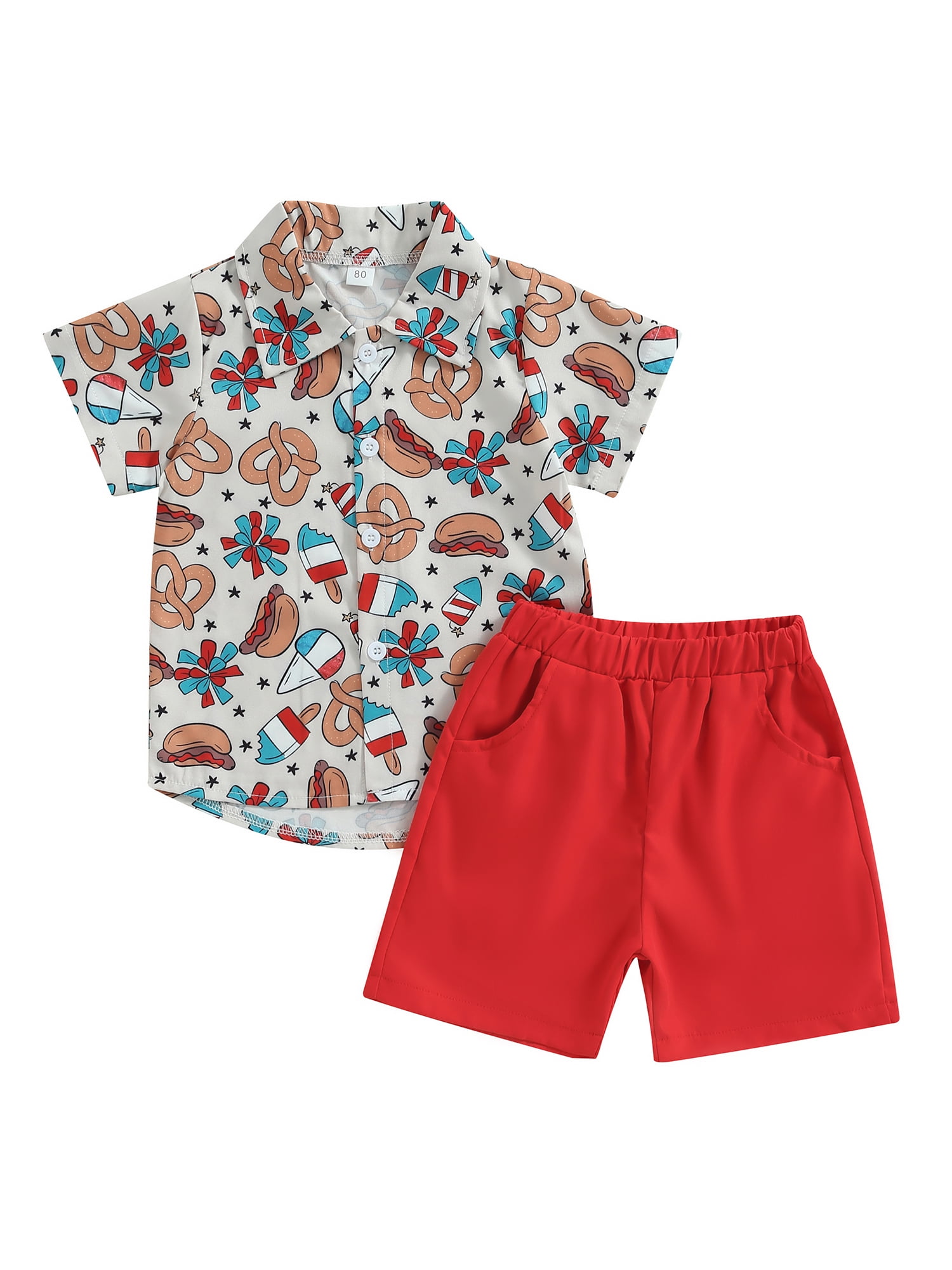 GXFC Kids Boys 4th of July Shorts Outfits Little Boys Short Sleeve ...