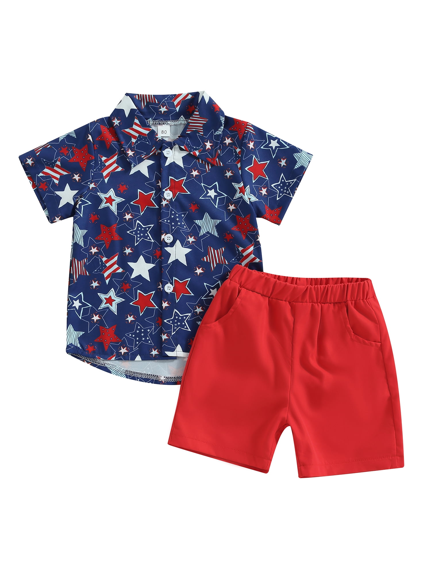 GXFC Kids Boys 4th of July Shorts Outfits Little Boys Short Sleeve ...