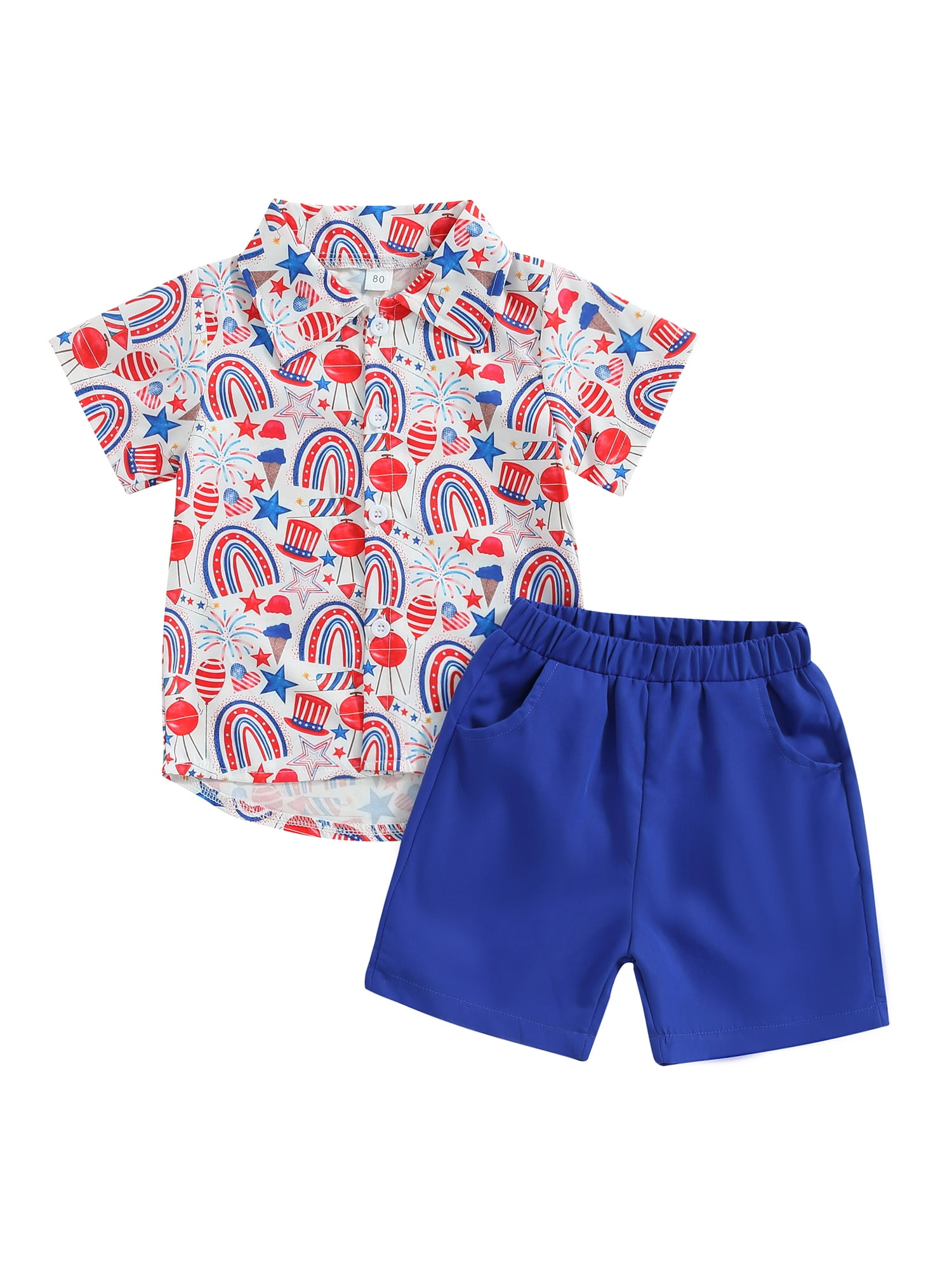 GXFC Kids Boys 4th of July Shorts Outfits Little Boys Short Sleeve ...