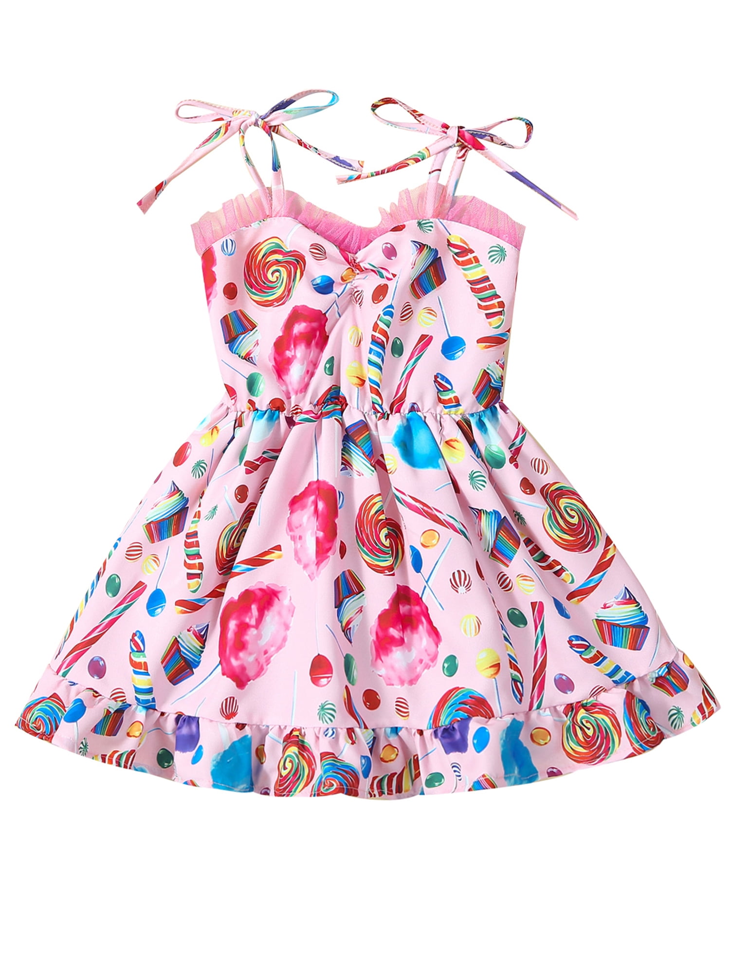 GXFC Kids Girl Sundress Little Girls Sleeveless Spaghetti Strap Candy A ...