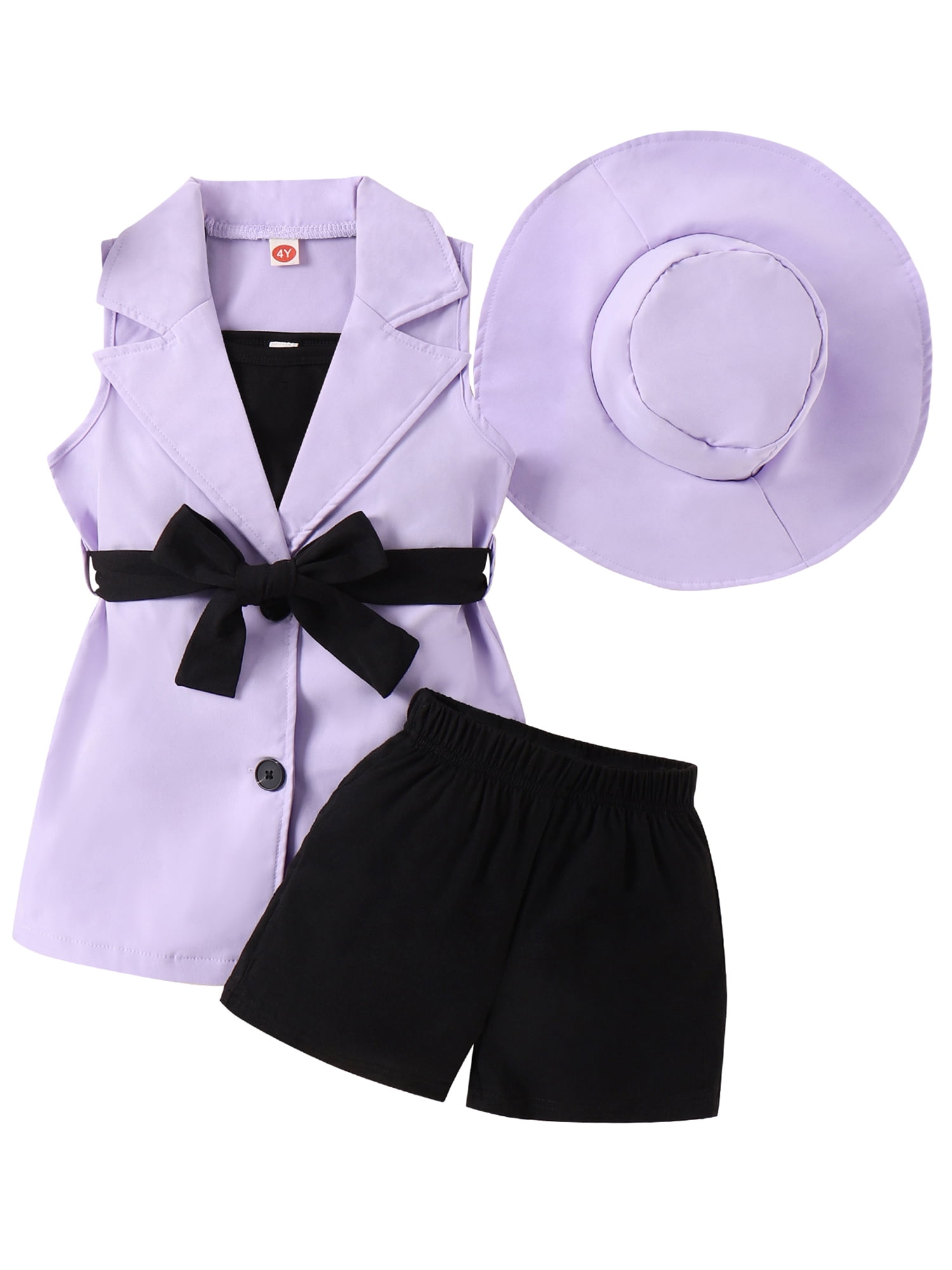 GXFC Kids Girls Elegant Shorts Outfits Little Girls Sleeveless Vest ...