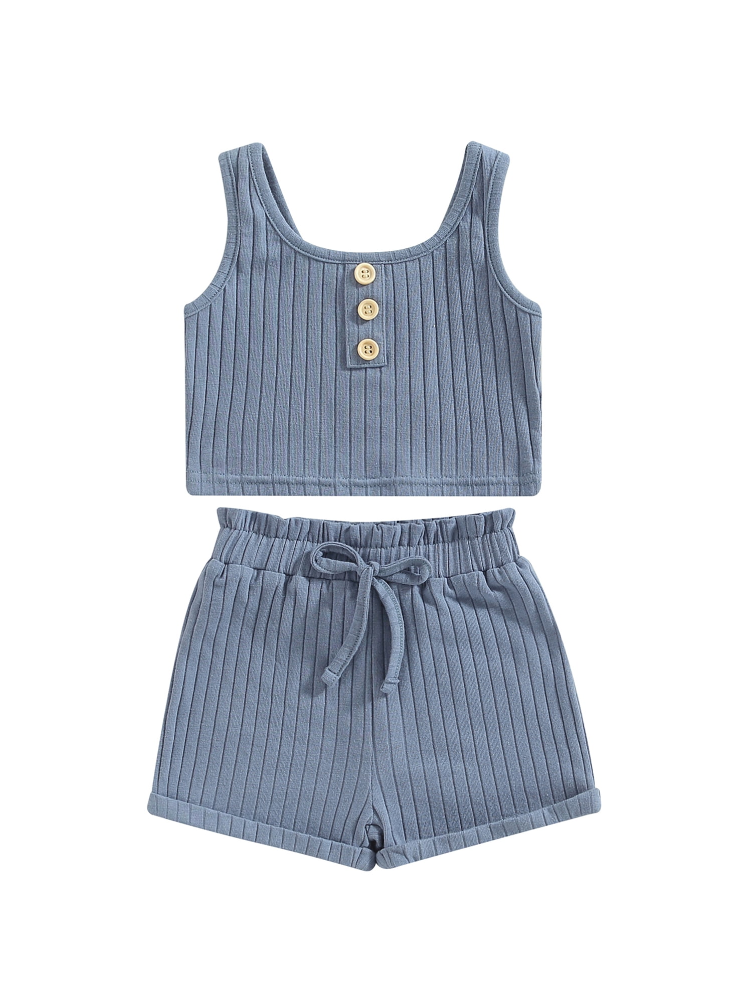 GXFC Kids Girls Fashion Solid Shorts Outfits Big Girls Sleeveless ...