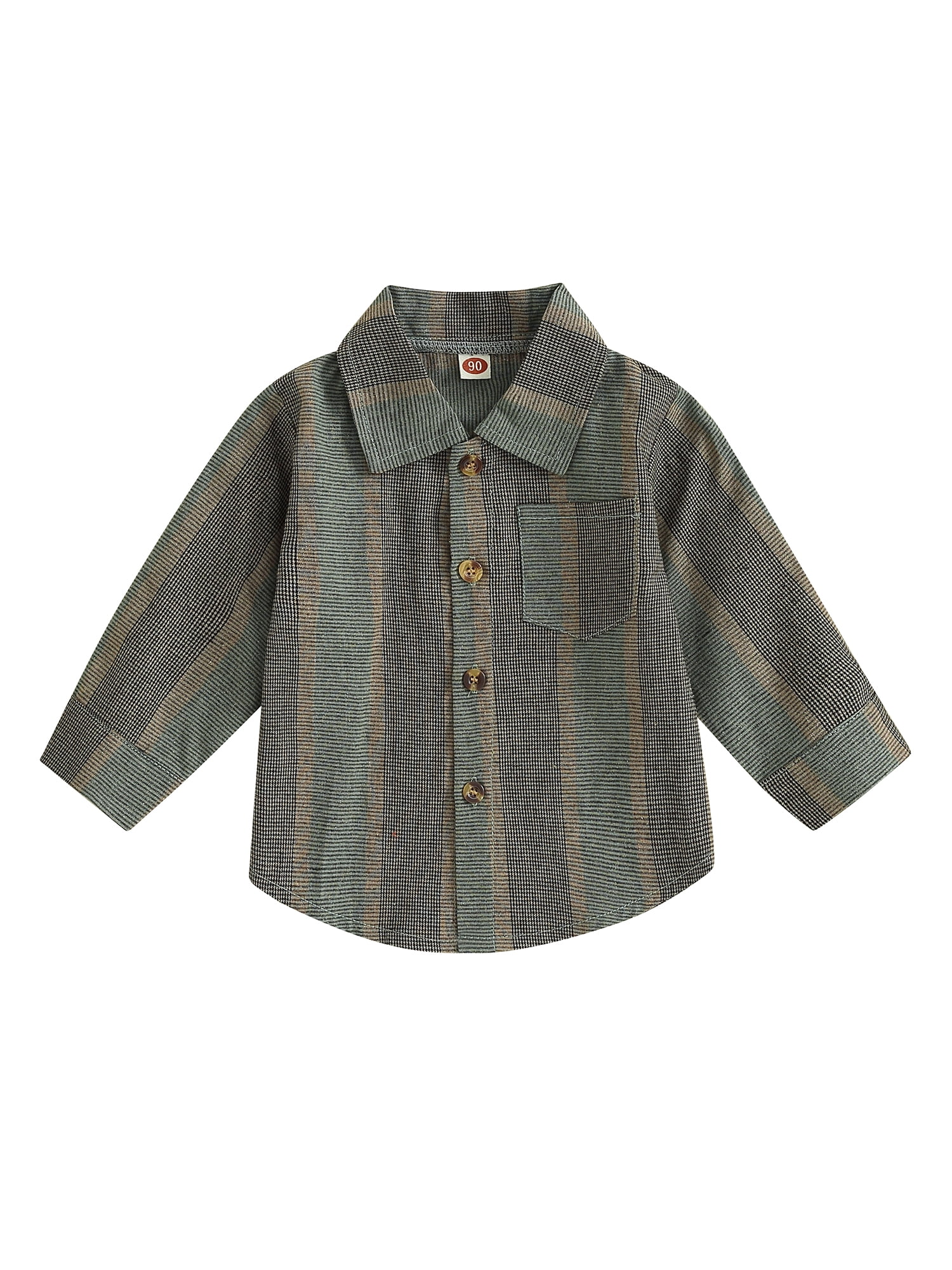 GXFC Little Boy Button Down Shirt Long Sleeve Lapel Cartoon Striped ...