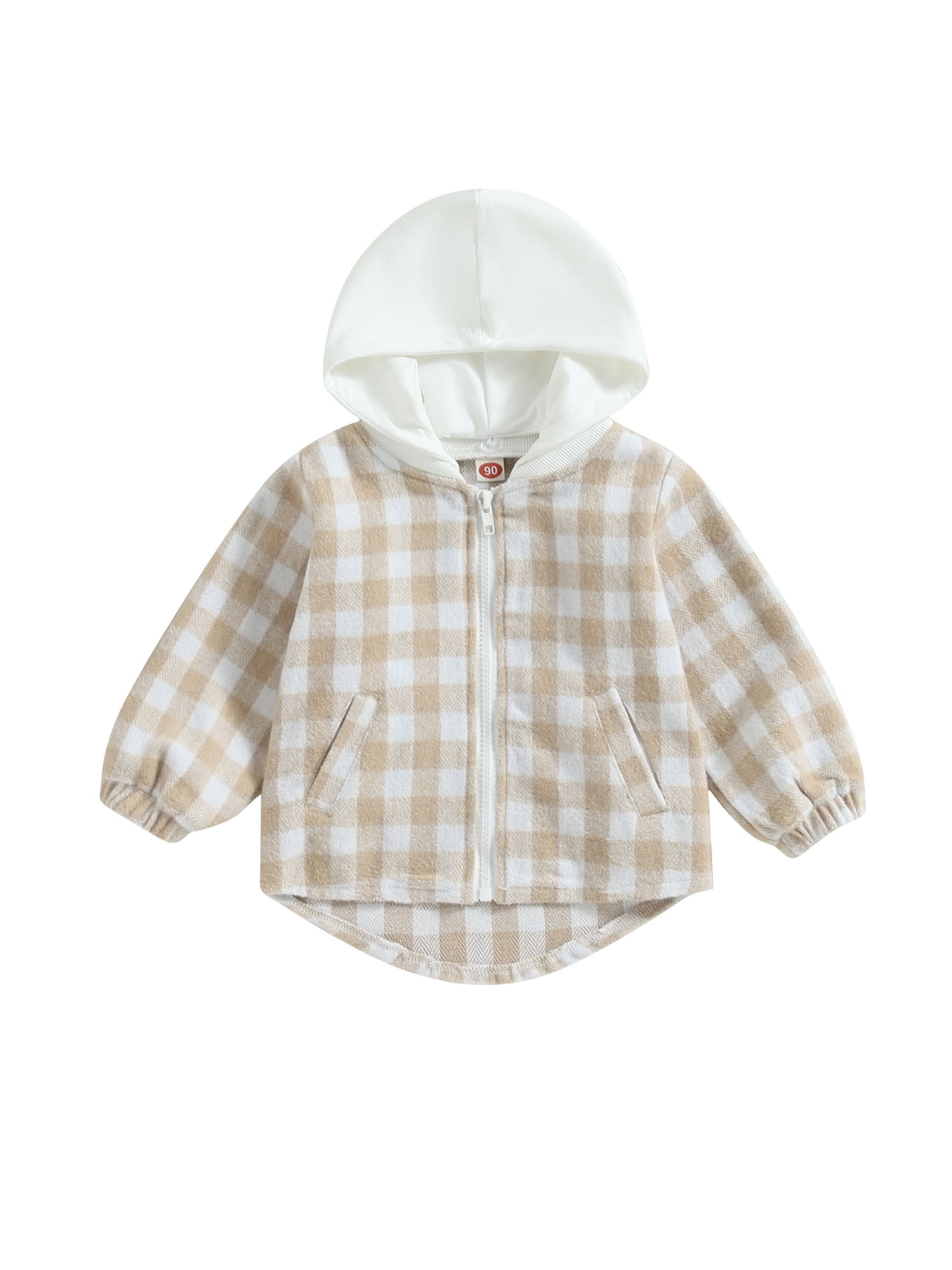 GXFC Little Boys Fall Girls Plaid Outerwear Kids Long Sleeve Zip Up ...
