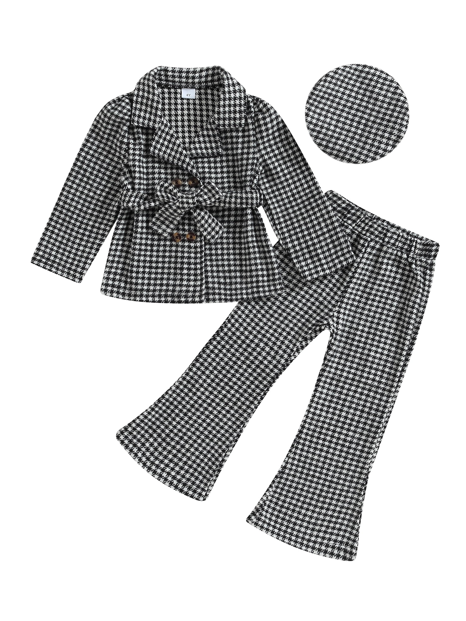 GXFC Little Girl Fall Outfits Children Girl Long Sleeve Double Breasted ...