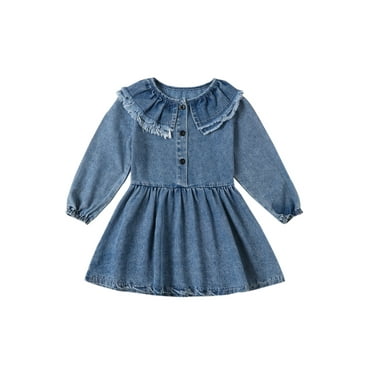 GXFC Little Girls Fall Princess Dress Clothes 4T 5T 6T 7T Kids Girls Long Sleeve Patchwork ...