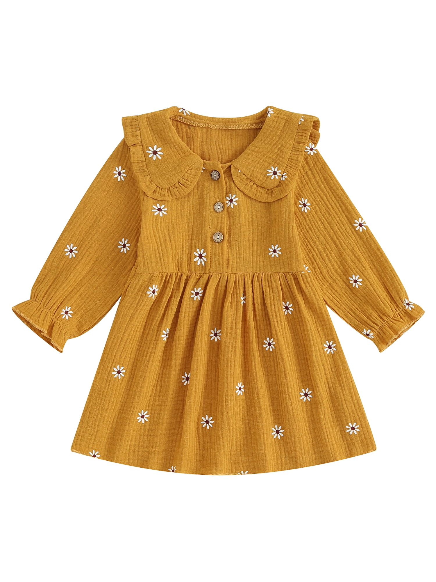 GXFC Little Girls Fall Dress Clothes 1T 2T 3T 4T 5T Kids Girls Long ...