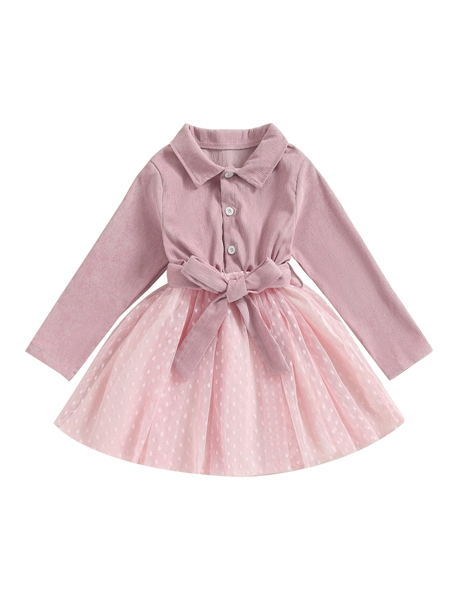 GXFC Little Girls Fall Princess Dress Clothes 3T 4T 5T 6T 7T Kids Girls Long Sleeve Patchwork ...