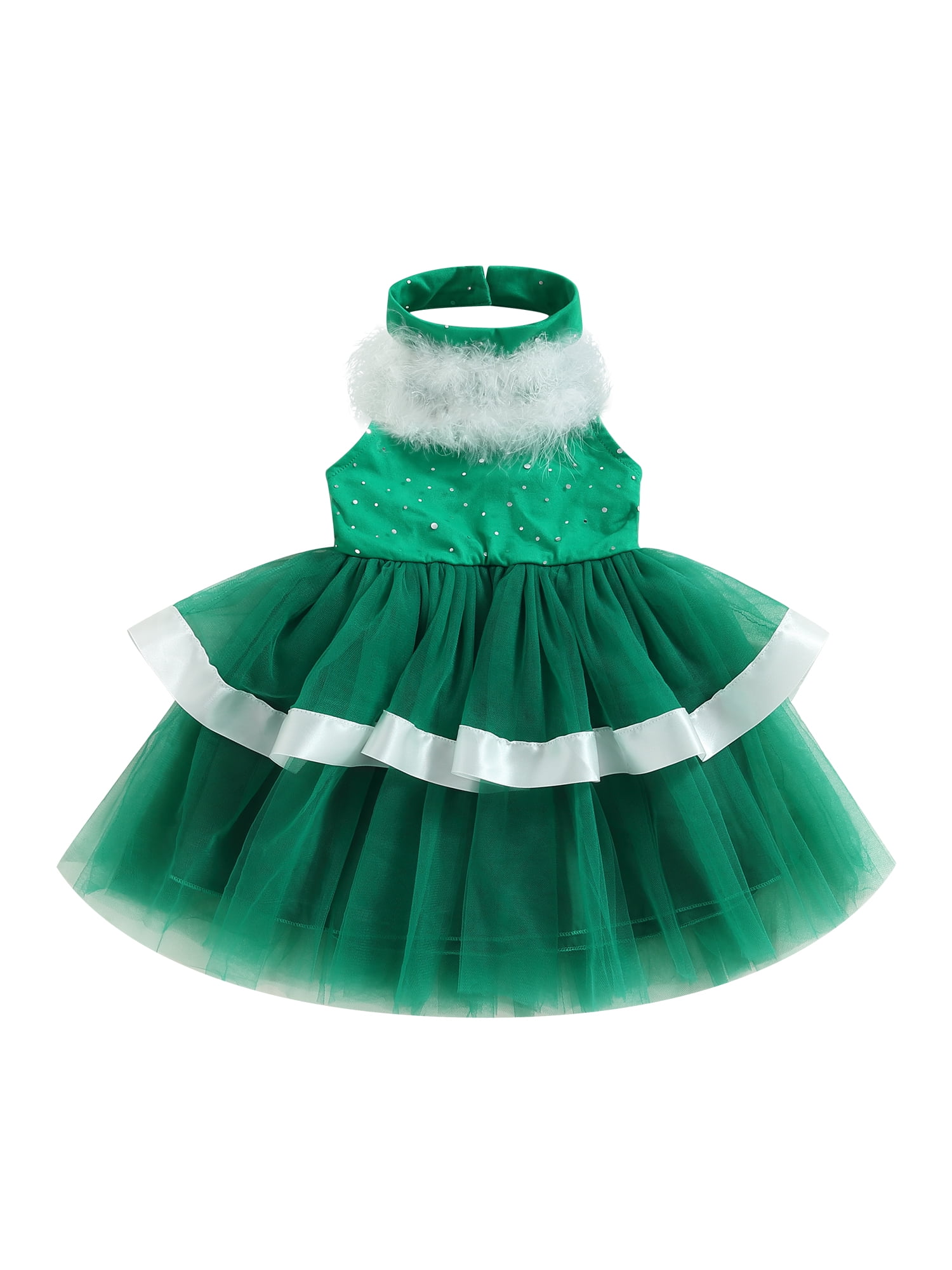 GXFC Little Girls Princess Dress 1T 2T 3T 4T 5T 6T Kids Girls Sleeveless Halter Shiny Dress ...