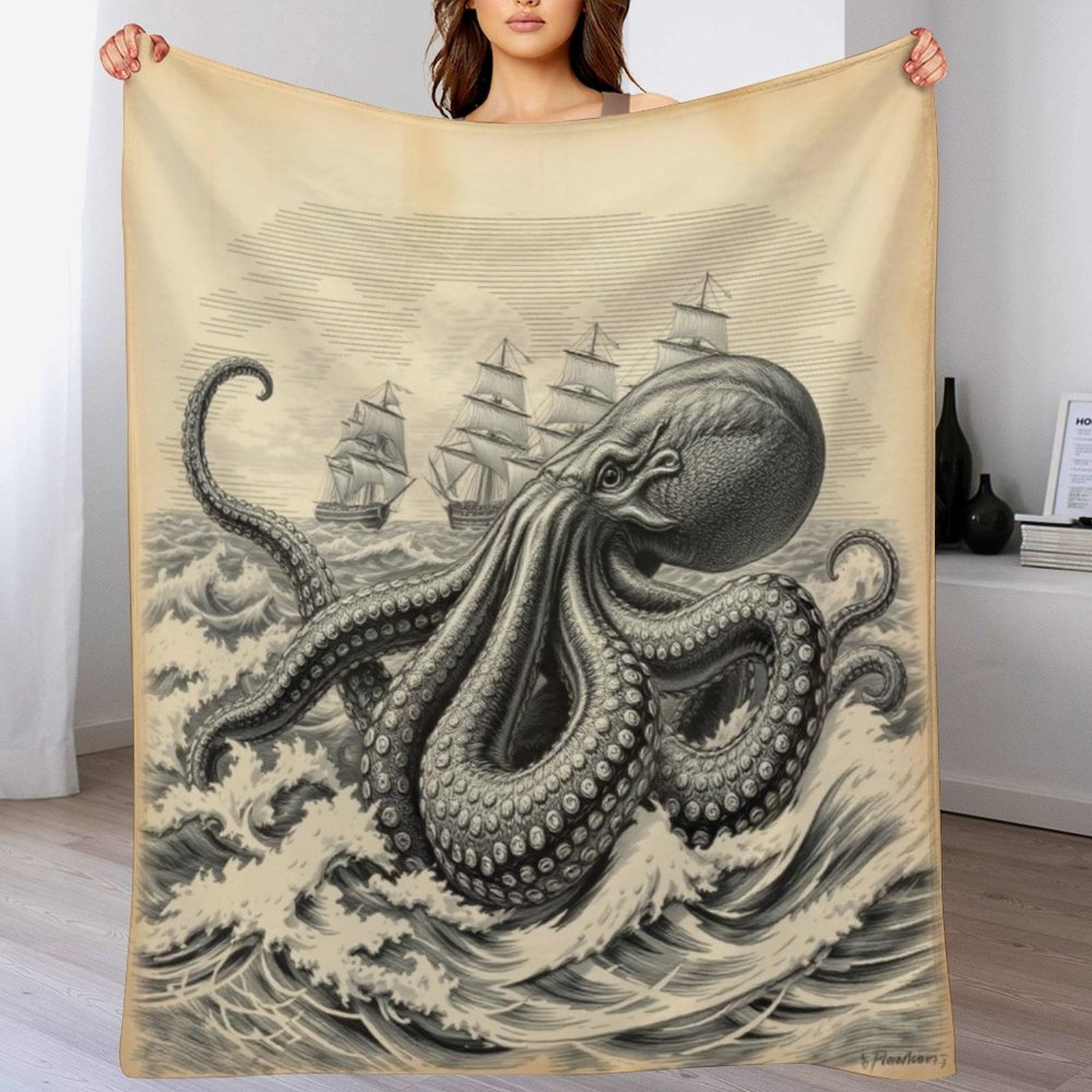 GXFC Octopus, ship, ocean, winter sofa dormitory home decoration, must ...