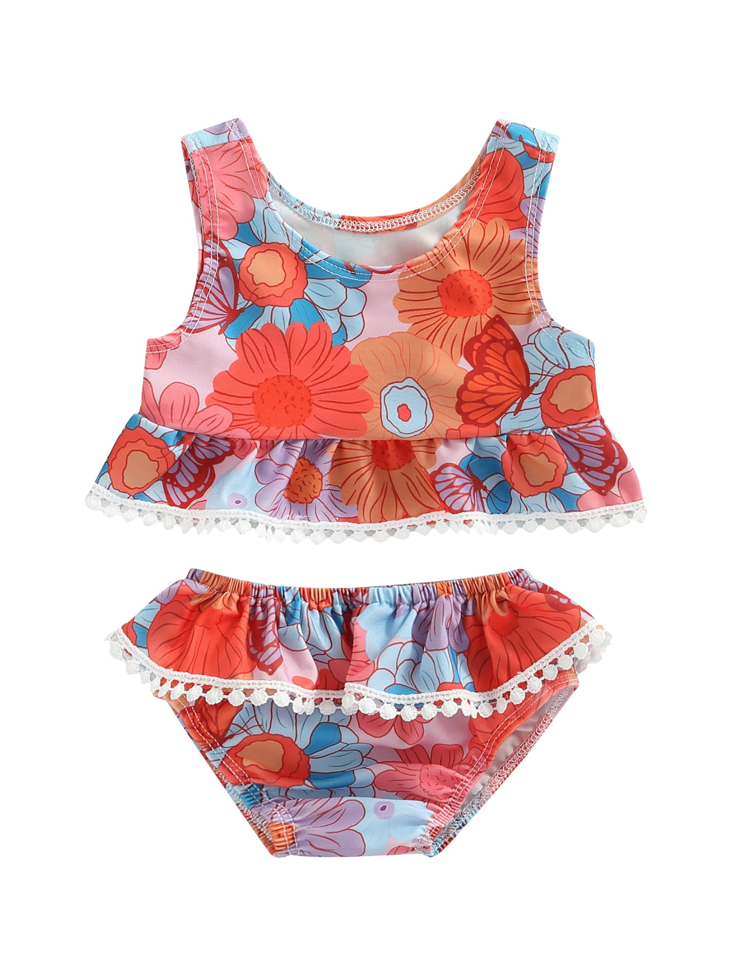 GXFC Toddler Baby Girls Bikinis Swimsuits Kids Girls Sleeveless Sling ...