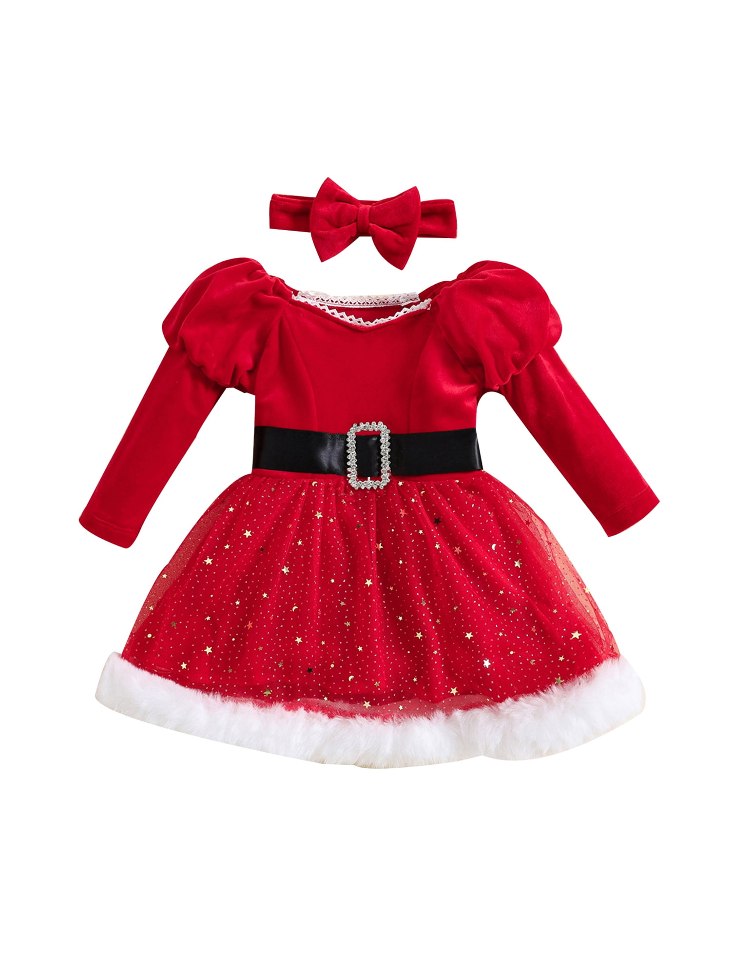 GXFC Toddler Girls Christmas Dress Clothes 6M 1T 2T 3T 4T Kids Girls ...