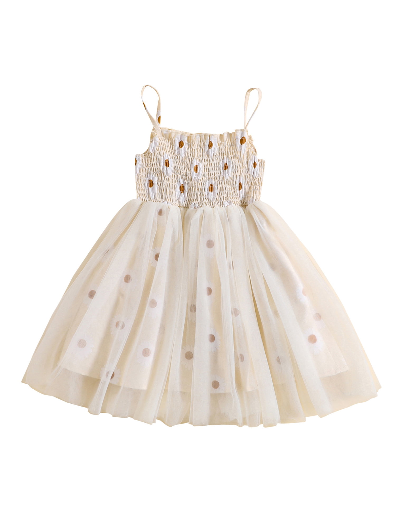 GXFC Toddler Girls Summer Daisy Print Princess Dress Kids Girls Sling ...