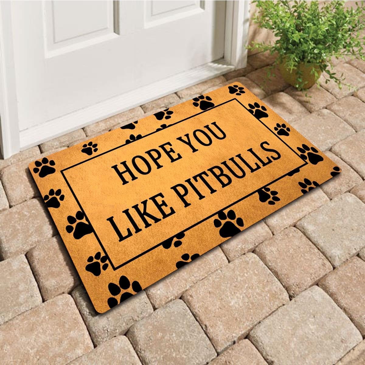 GXFC Welcome Mat with Rubber Back - Hope You Like Pitbulls Dog Theme ...