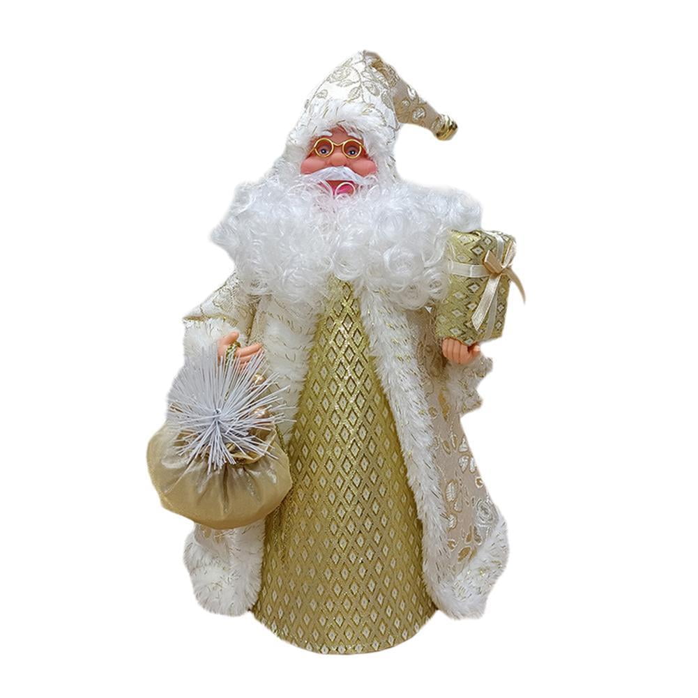 GXFCAI Christmas Santa Figurines, Standing Santa Claus Figure Wearing ...