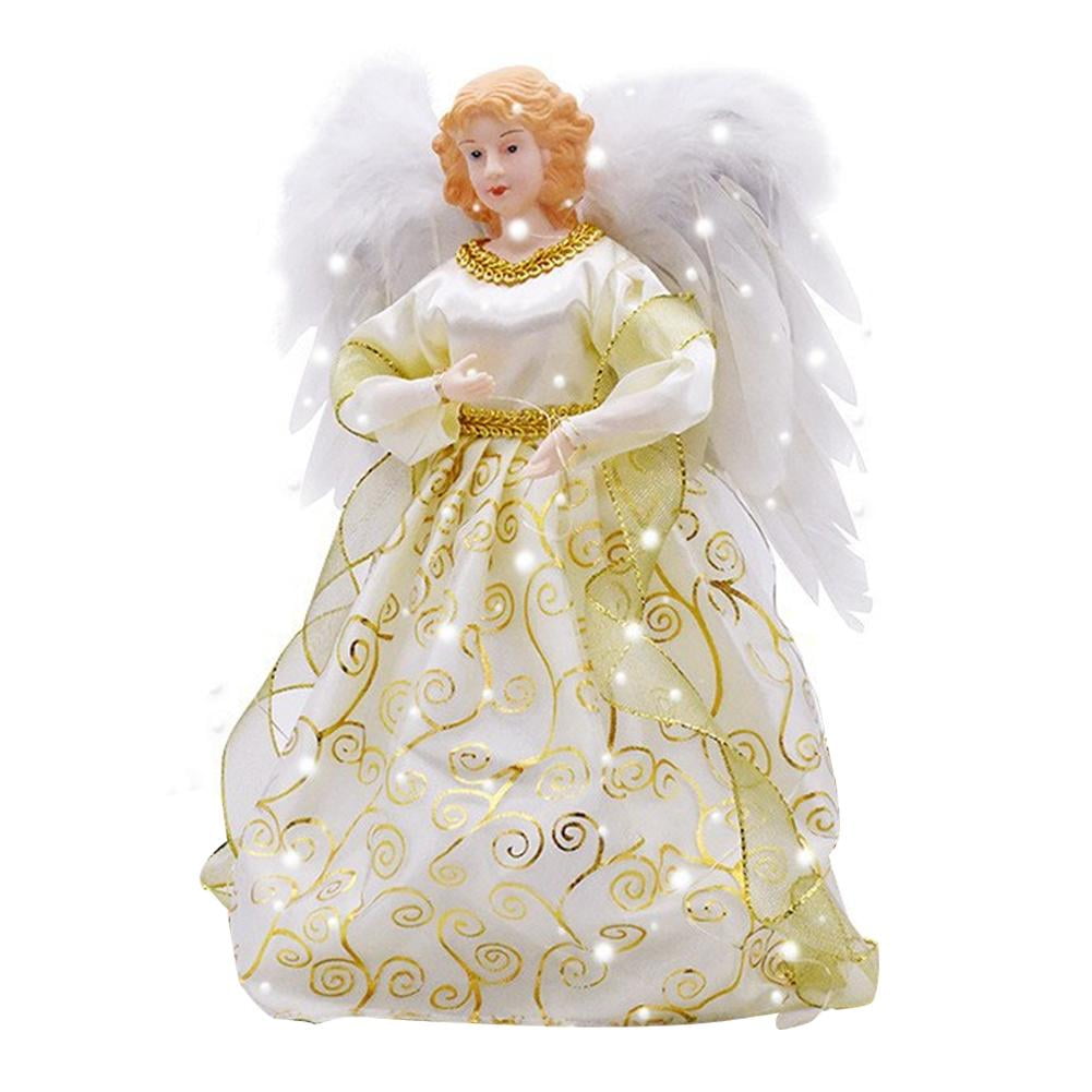 GXFCAI Lighted Angel Christmas Tree Topper, Battery Operated Christmas ...