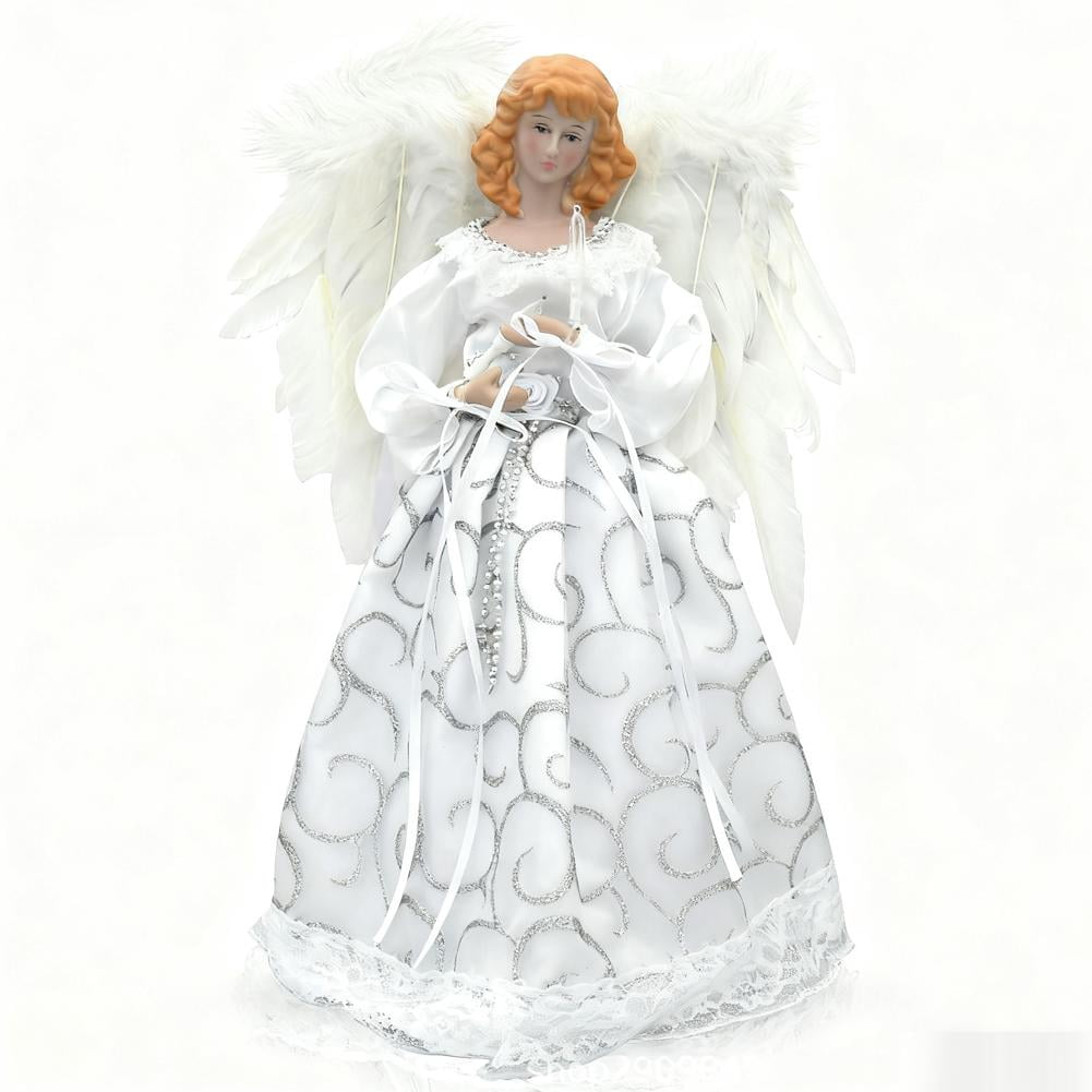 GXFCAI Lighted Angel Christmas Tree Topper, Battery Operated Christmas ...