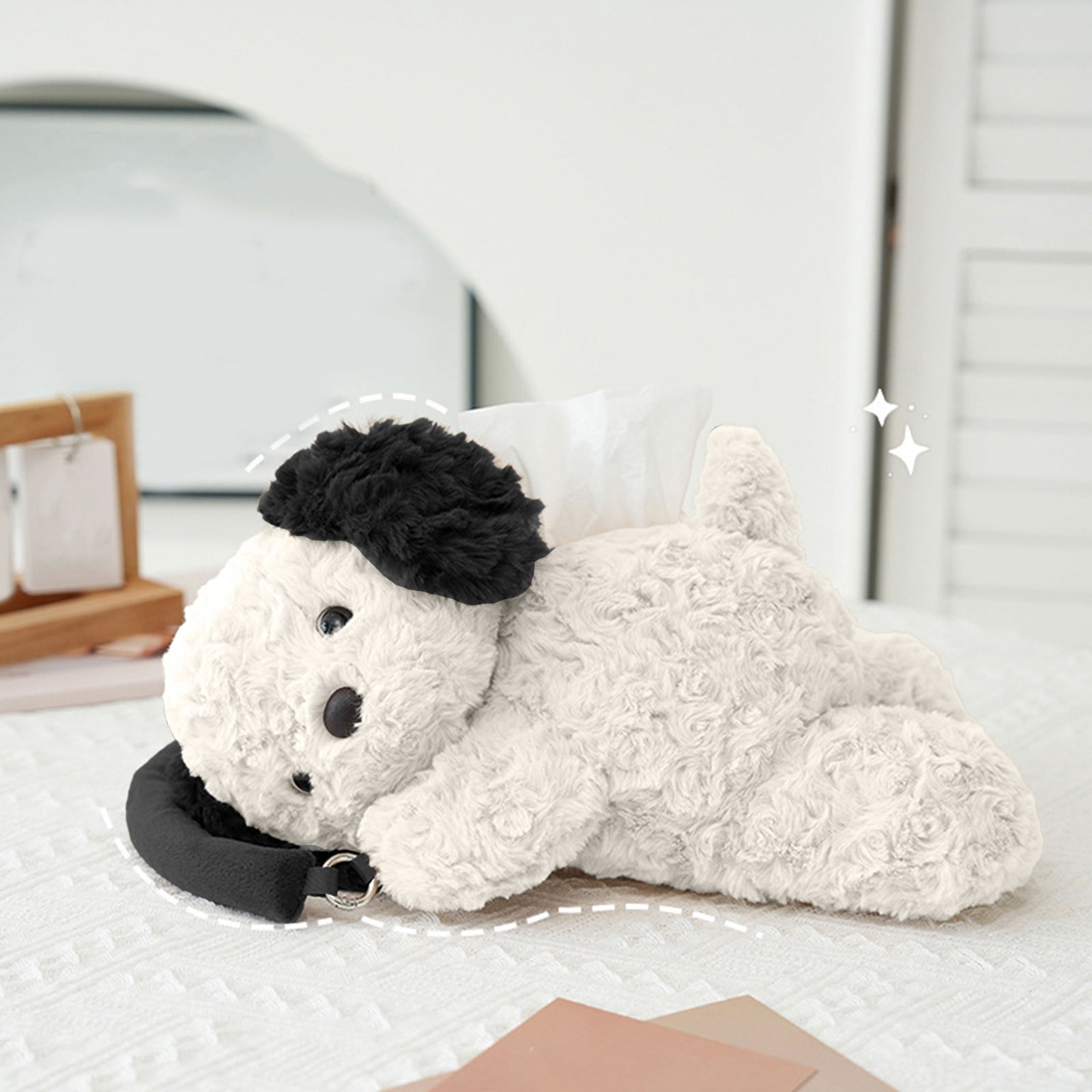 GXFMYA Cute Stuffed Puppy Tissue Box, Handheld Car & Home Drawer ...