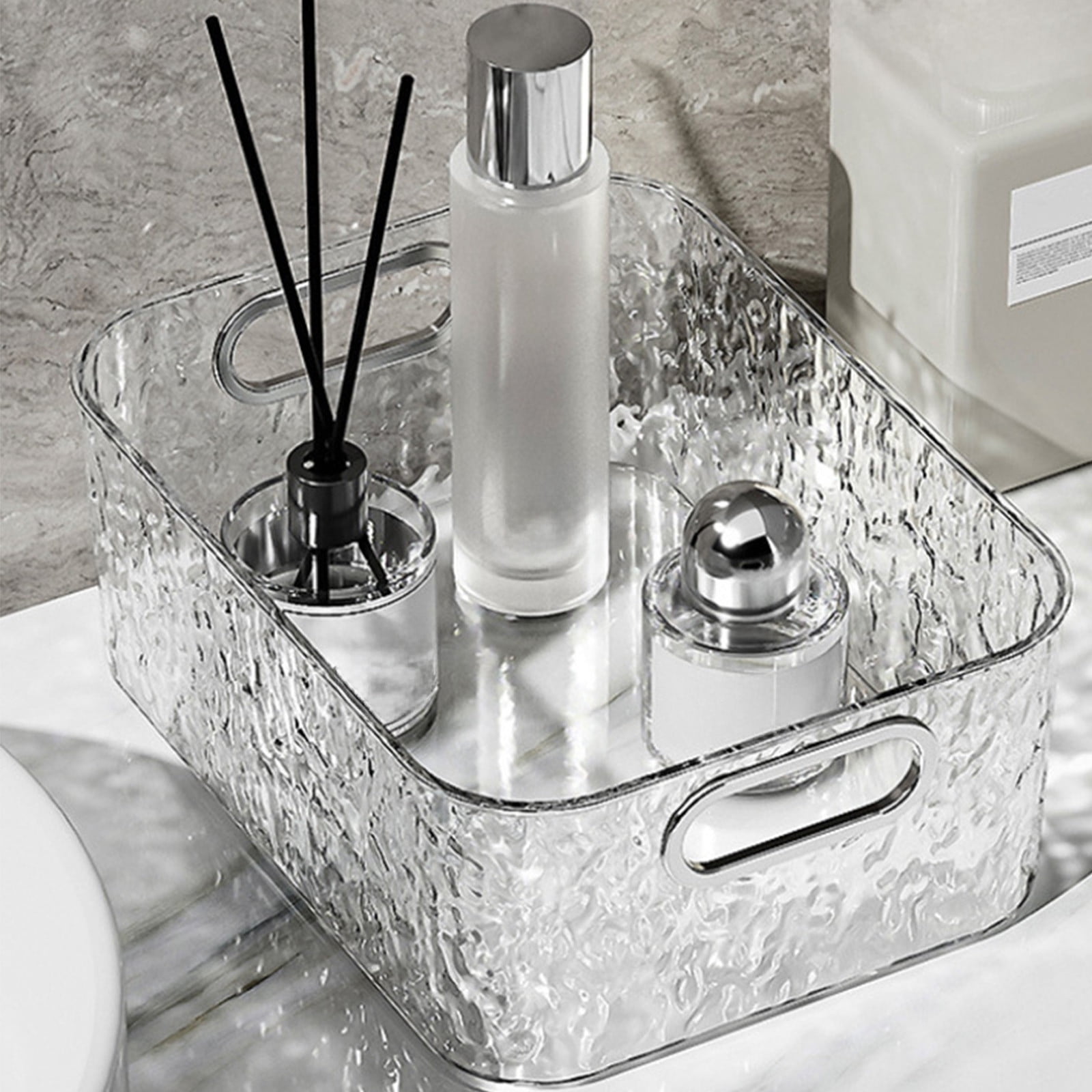 GXFMYA Desktop Storage Box for Cosmetics and Small Items, Water Ripple ...