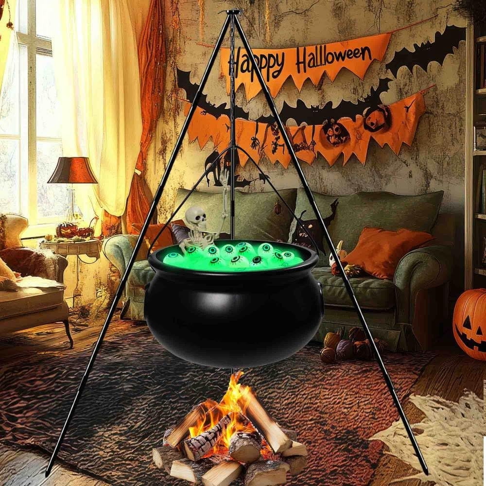 GXFMYA Halloween Decorations - Large Witches Cauldron on Tripod with ...