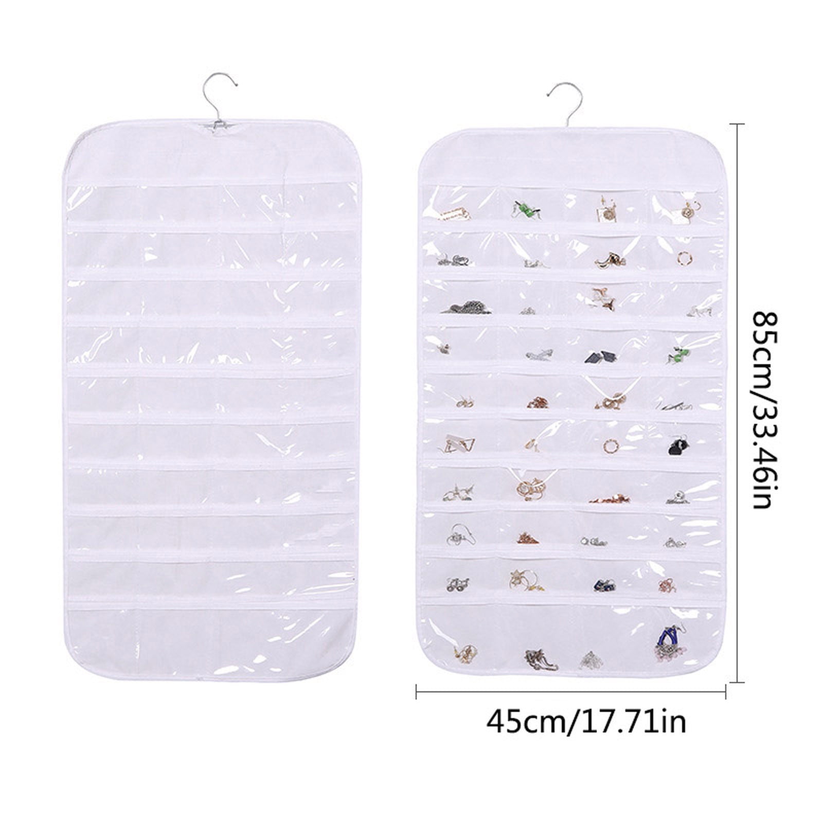 GXFMYA Jewelry Hanging Organizer with 80 Pockets - Non-Woven Curved ...