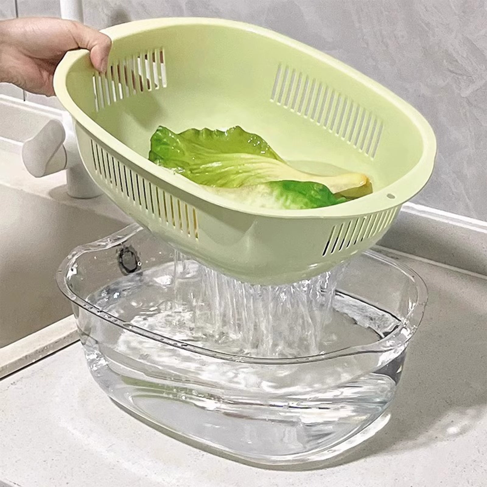 GXFMYA Multi-Functional Fruit Washing Basket, Strainer Container for ...