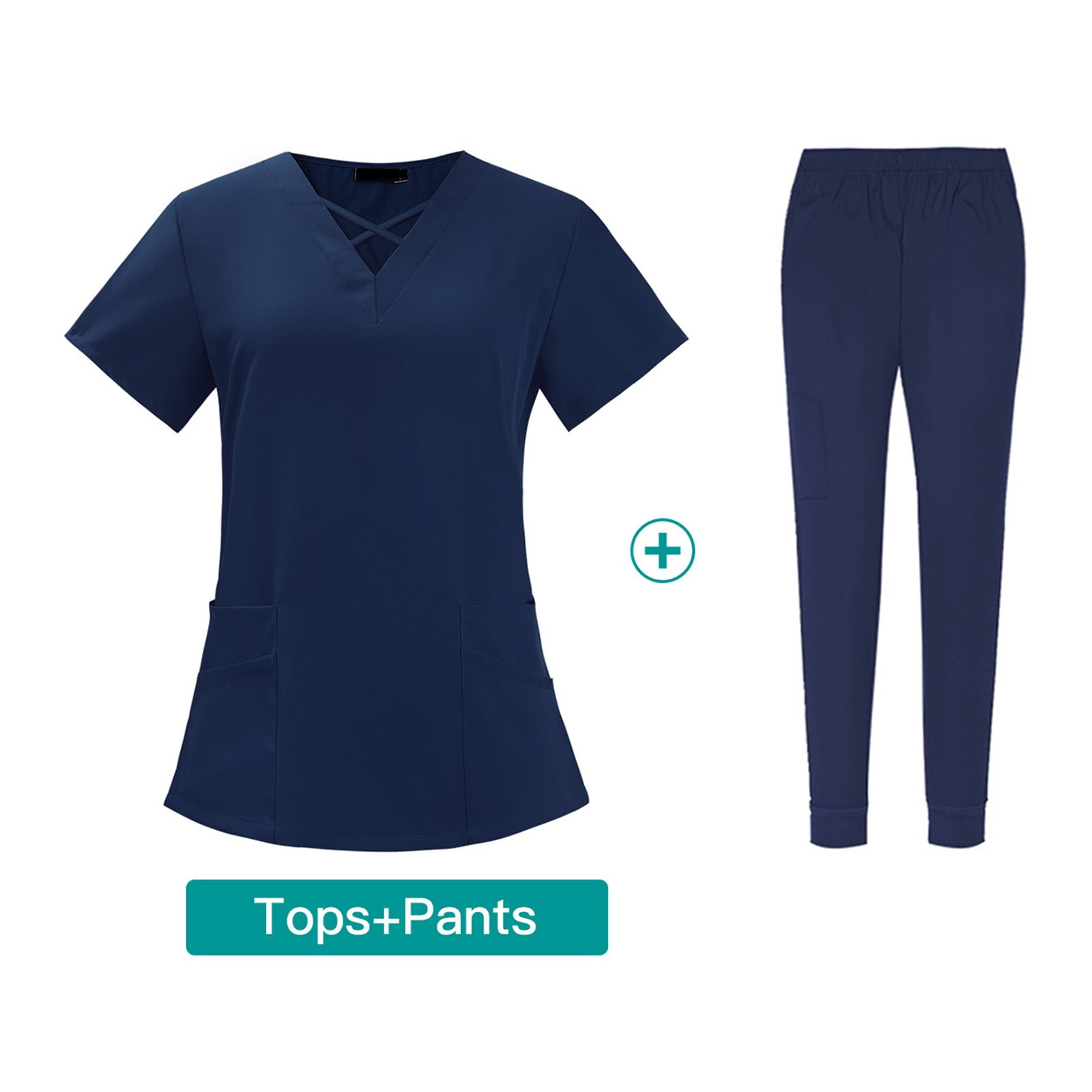 GXIPO Athletic Scrub Sets for Woman V-Neck Top & Tapered Leg Jogger ...