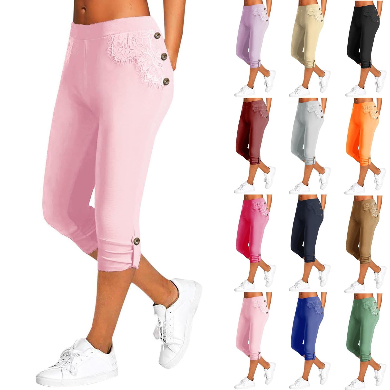 GXIPO Capri Leggings for Women High Waisted Workout Yoga Pants Tummy ...