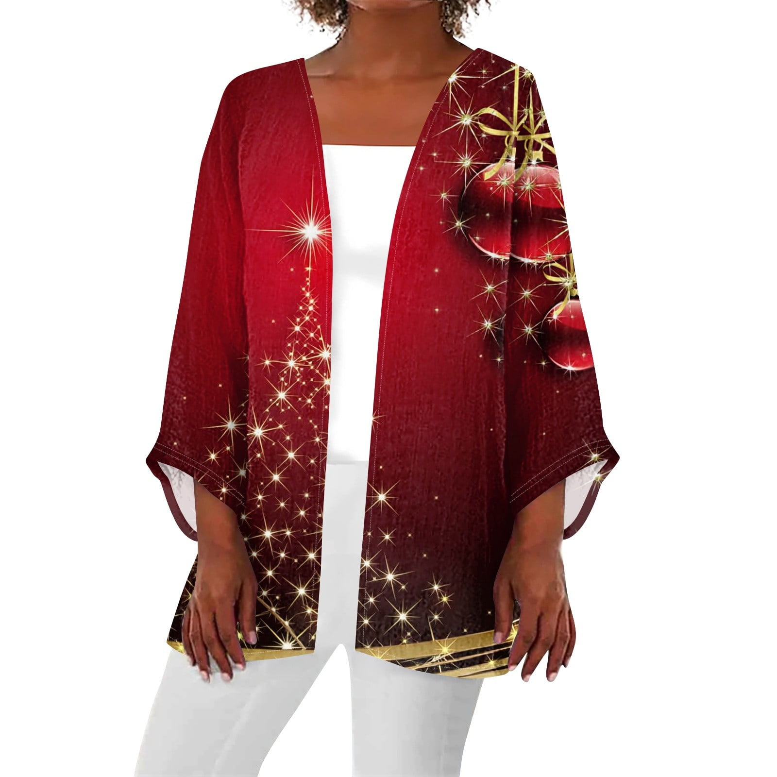 GXIPO Christmas Xmas Snowman Women's Cardigans Knit Sweater Lightweight ...