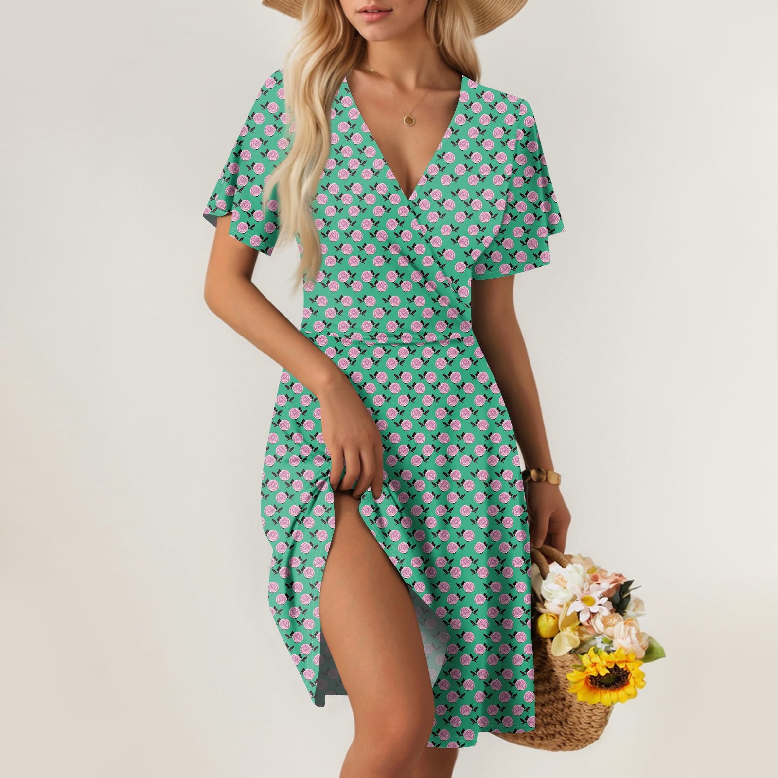 GXIPO Cruise Outfits for Women 2025 Faux Wrap Tummy Control Flattering ...