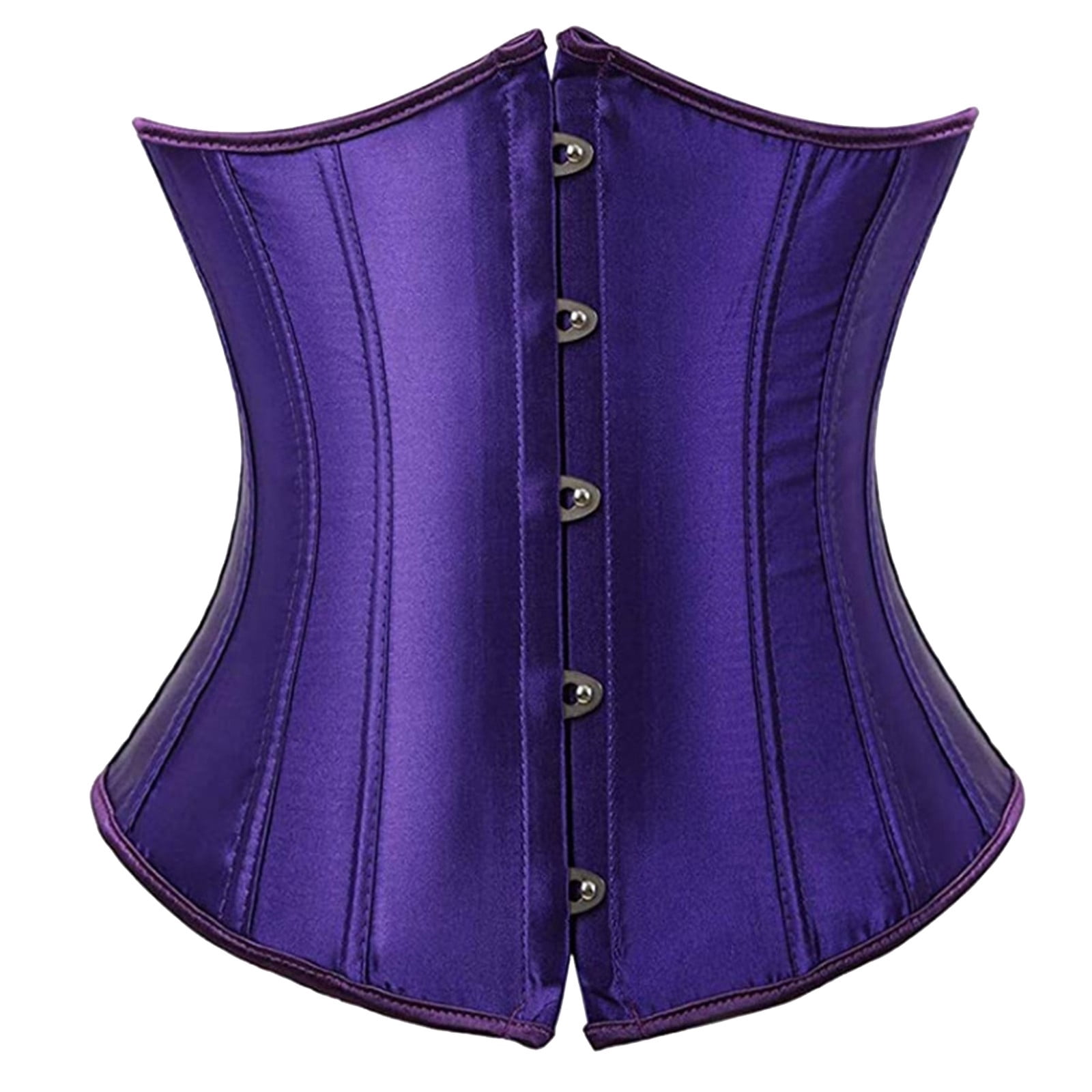 GXIPO Dark Purple Womens Satin Vintage Underbust Waist Training Corset ...