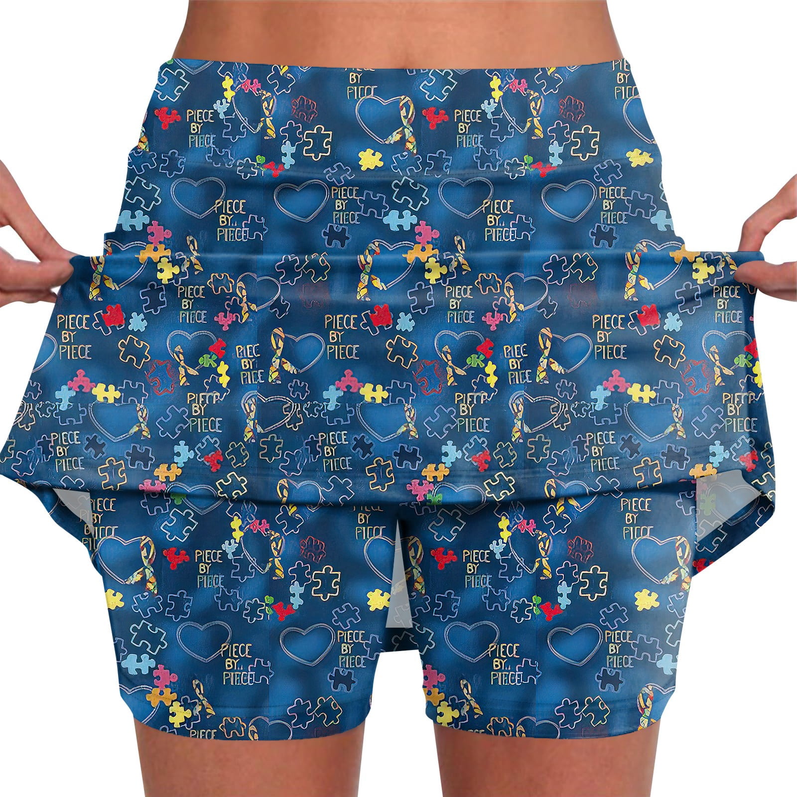 GXIPO Elastic Yoga Skorts for Women Heart Animals Athletic Tennis ...
