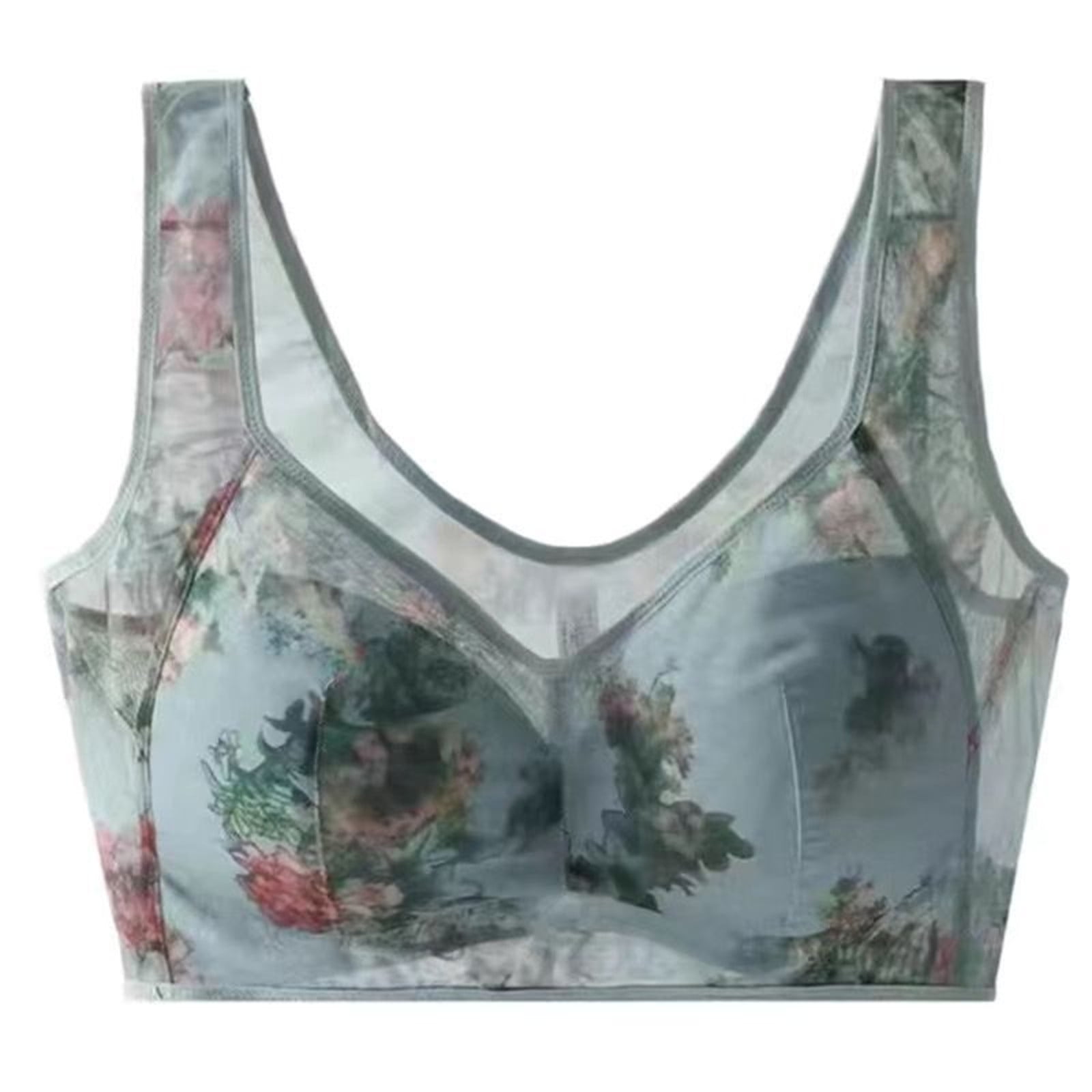 GXIPO Elle Bloom Bra, Elle Bloom Ice Silk Lace Bra, Foxy Seniors Lacy Bra, Wireless Plus Size ...