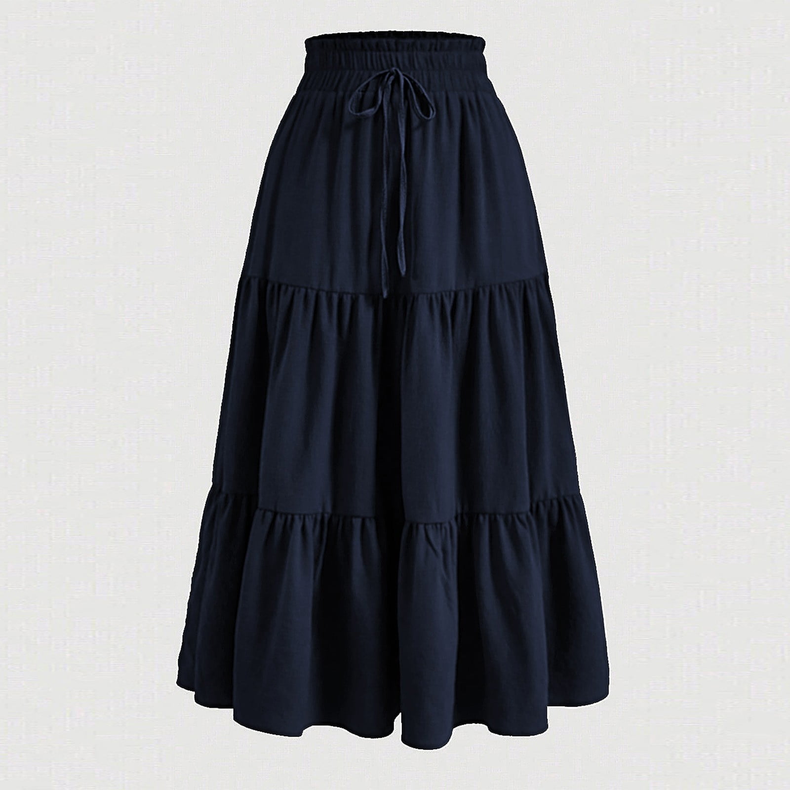 GXIPO Floral Midi Skirts for Women 2025 High Waist Elastic A Line Skirt ...