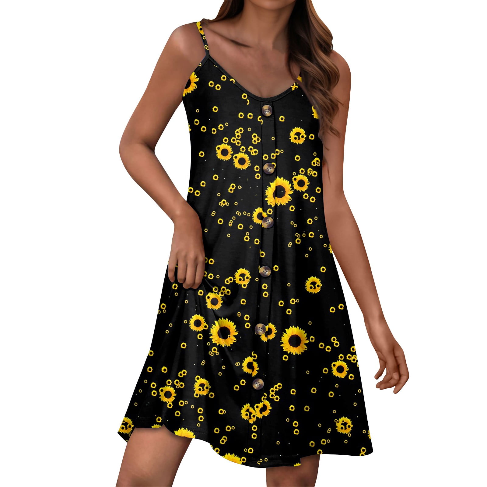 GXIPO Floral Petite Summer Dresses for Women Vacation Sleeveless Sun ...