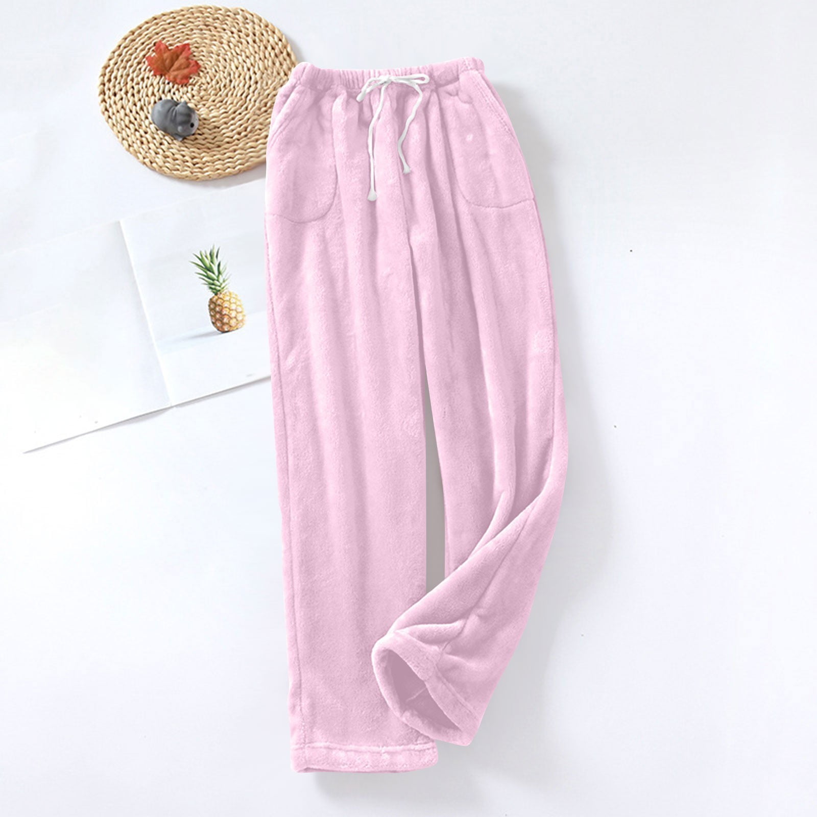 GXIPO Fuzzy Pajama Pants Women Fleece Pajama Bottoms Homey Fluffy ...