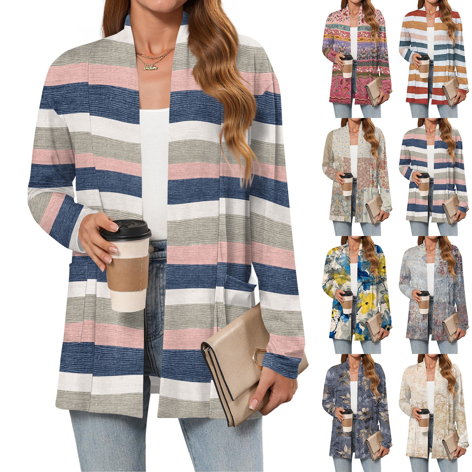 GXIPO Kimono Cardigan Womens 2025 Summer Lightweight Long Sleeve Open ...