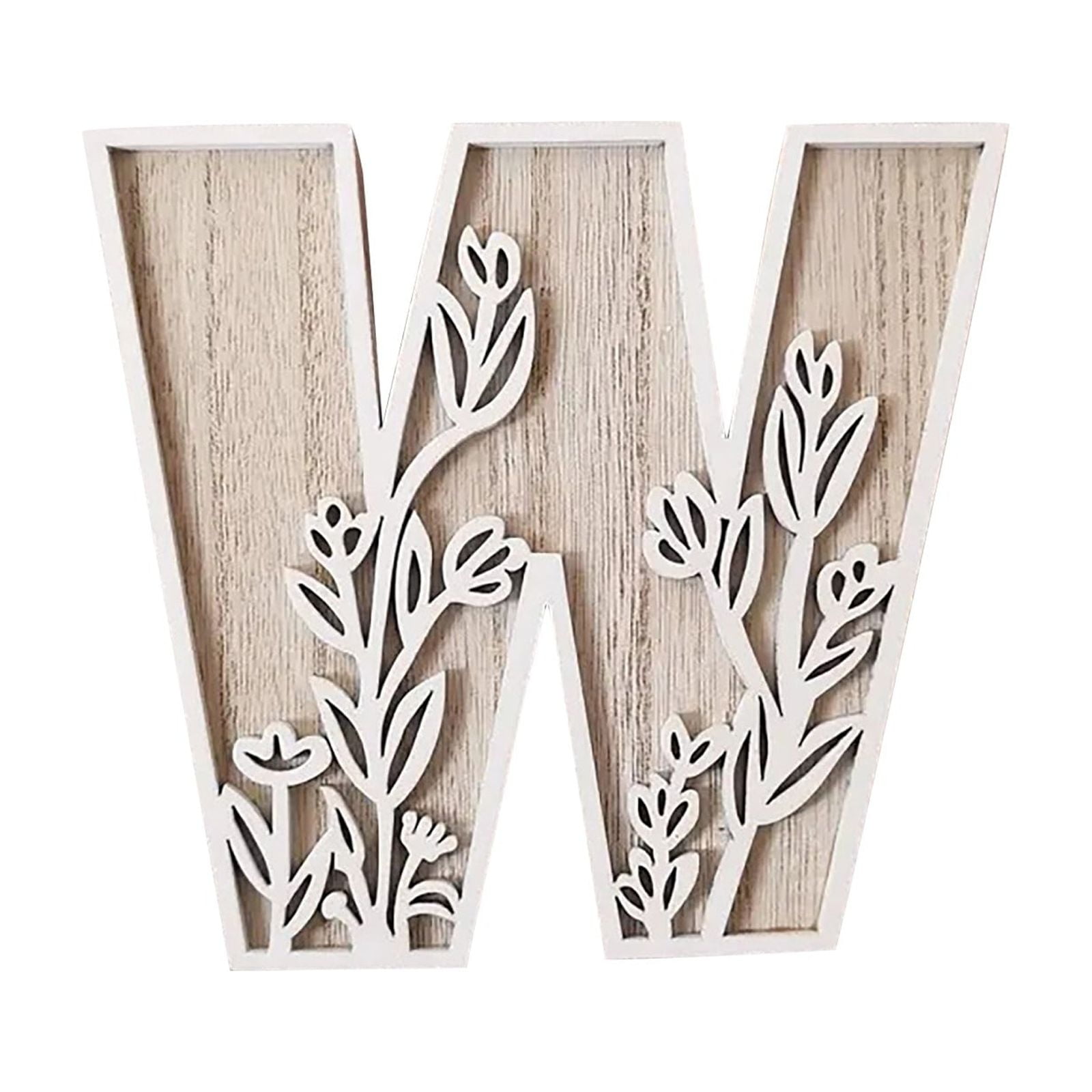 GXIPO Layered 5 Inch Large Wooden Letters for Wall Decor, Flowered ...