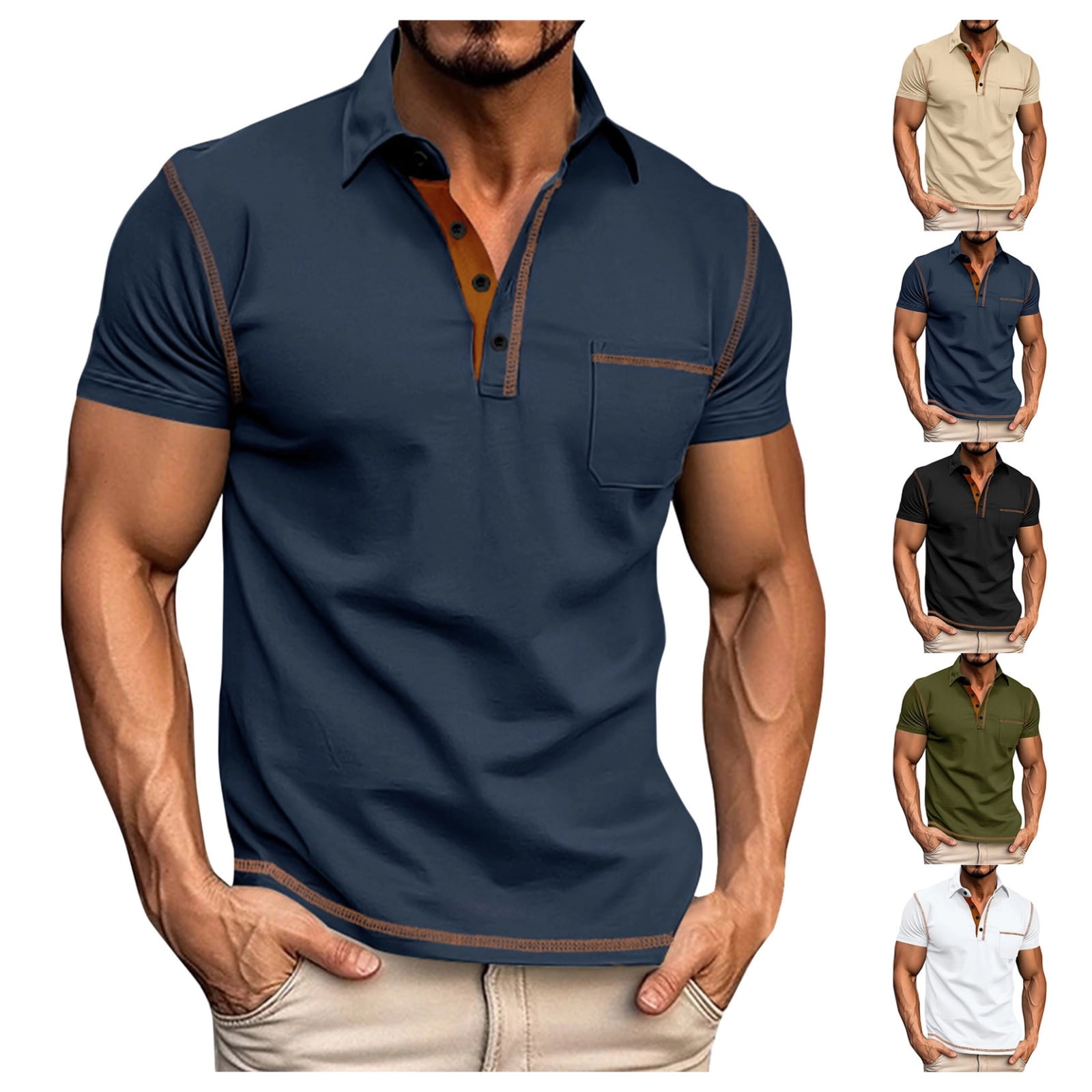 GXIPO Men Polo Shirt Short Sleeve Casual Classic Cotton Summer Collar ...