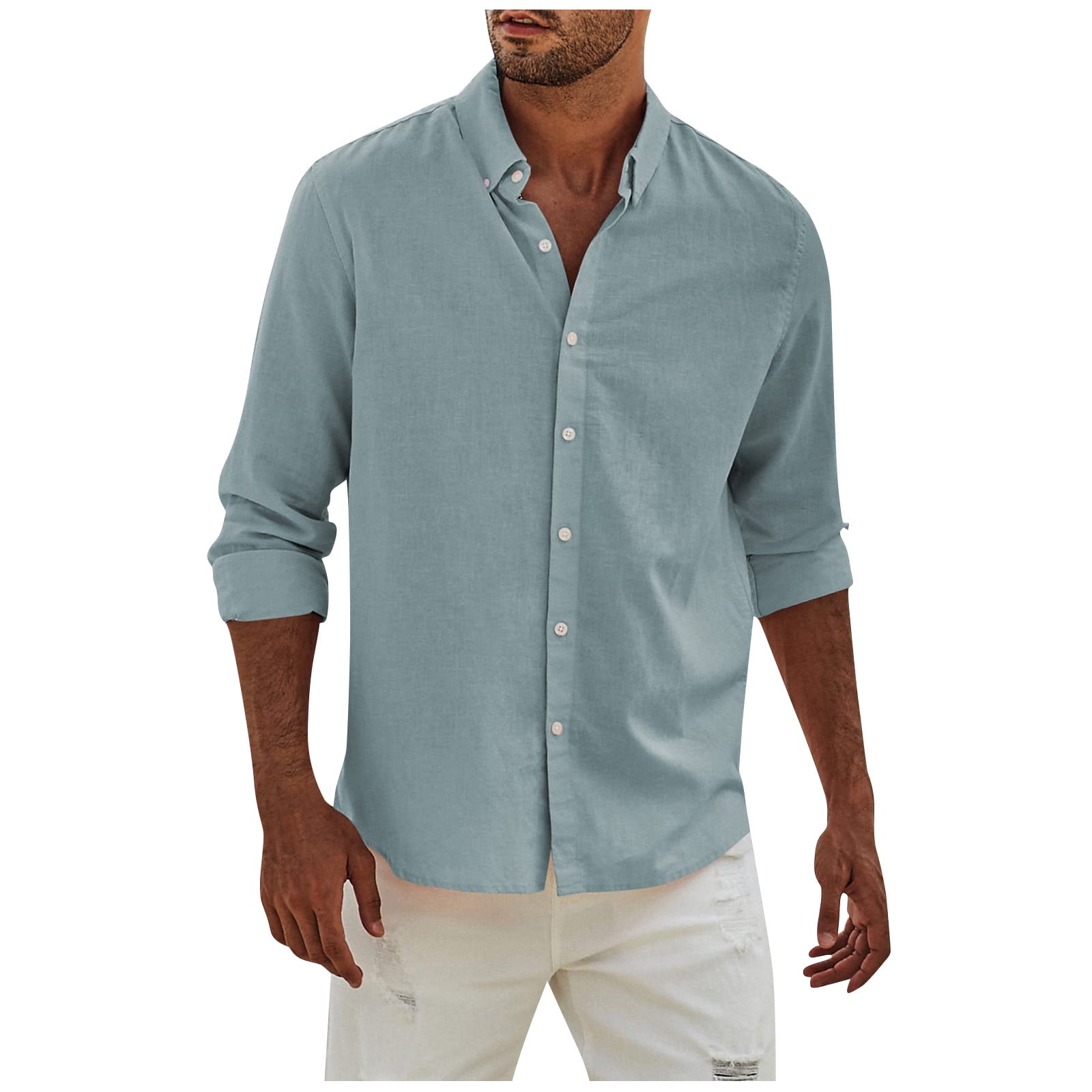 GXIPO Mens Oxford Shirts Regular Fit Button Down Collar Shirt Long ...