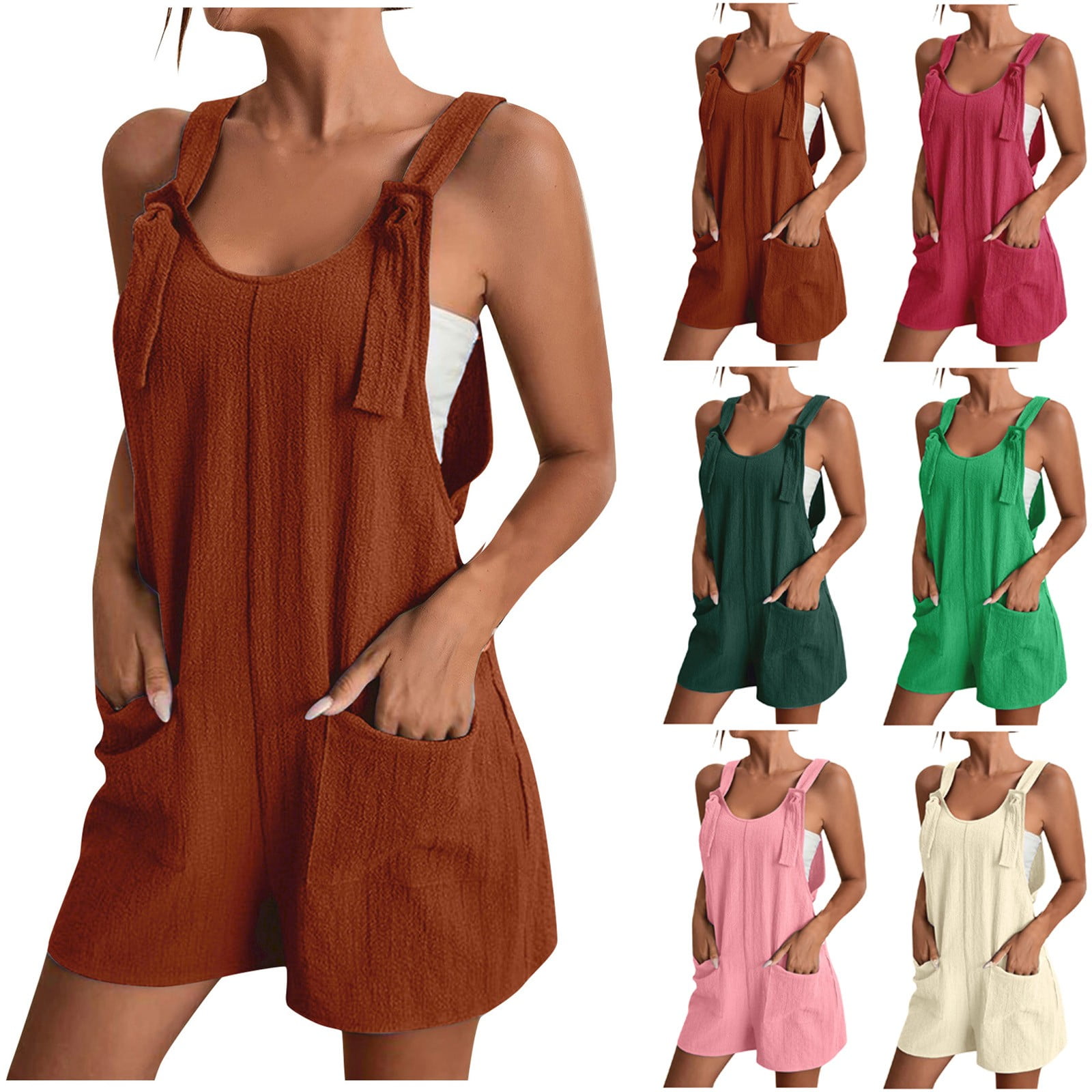 GXIPO Summer Rompers for Women 2025 Casual Loose Short Overalls ...