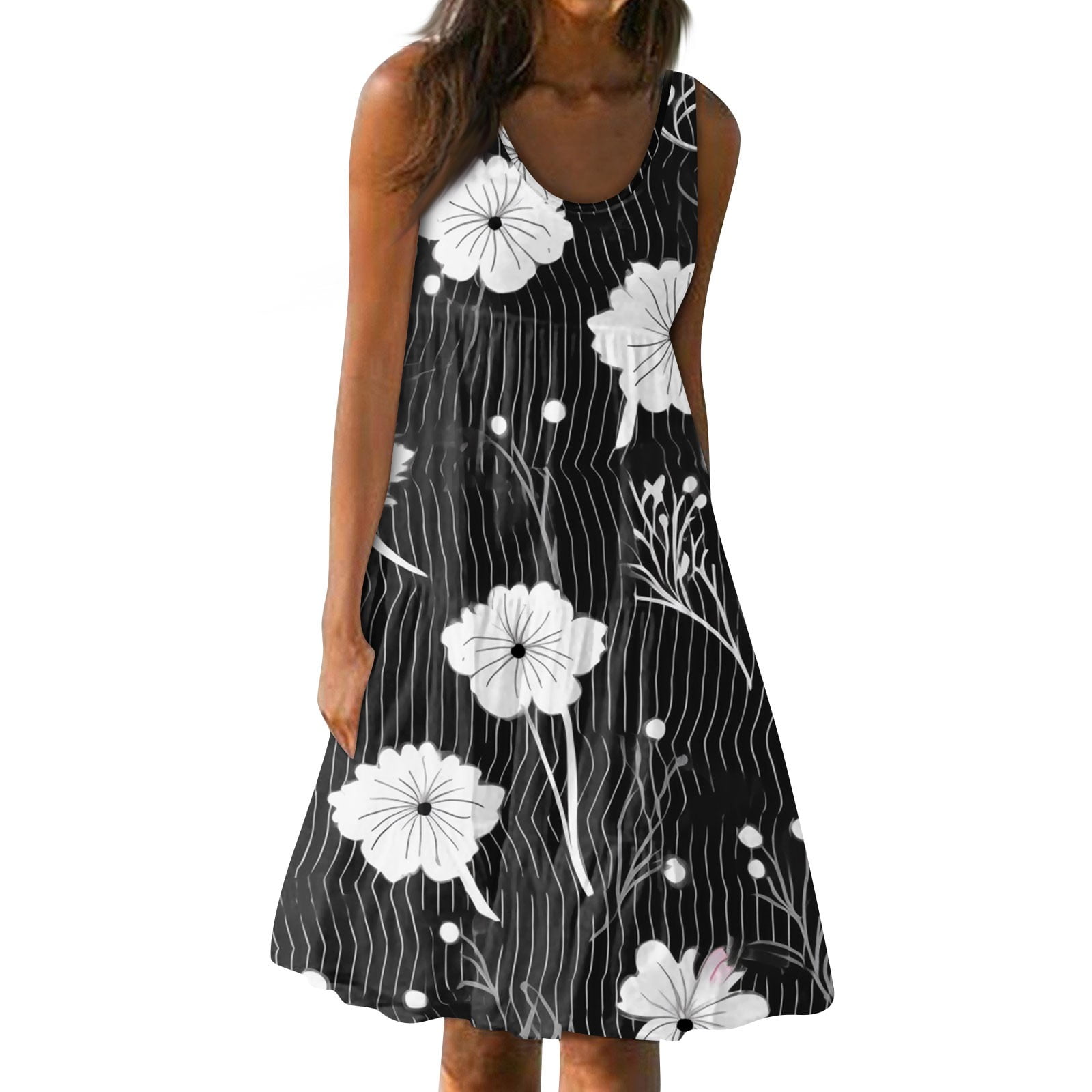 GXIPO Sundresses for Women Casual Beach 2024 Sleeveless Resort Wear ...