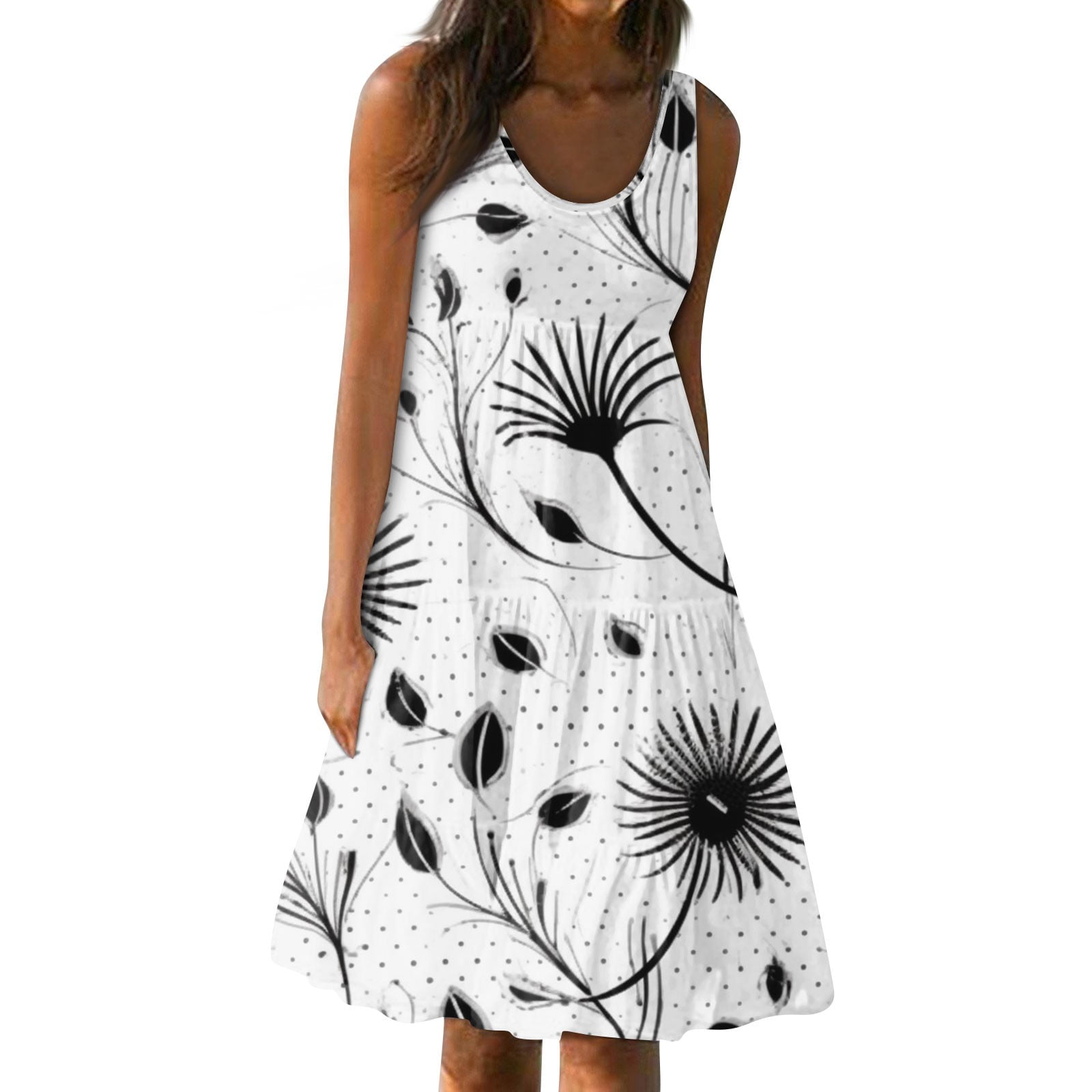 GXIPO Sundresses for Women Casual Beach 2024 Sleeveless Resort Wear ...