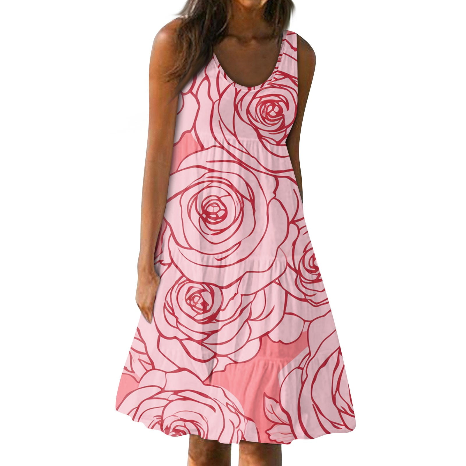 GXIPO Sundresses for Women Casual Beach 2024 Sleeveless Resort Wear ...