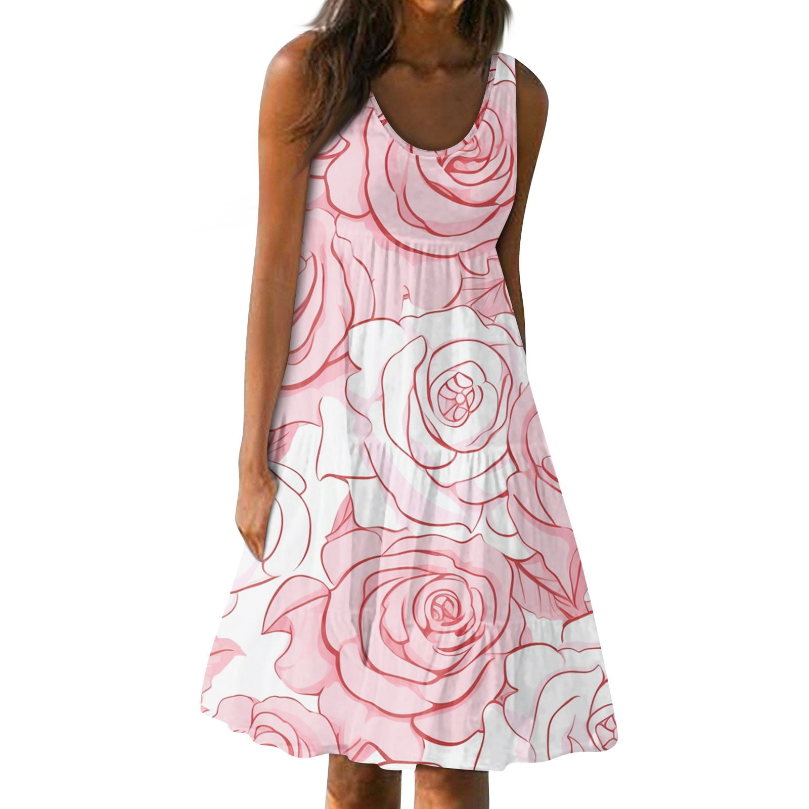 GXIPO Sundresses for Women Casual Beach 2024 Sleeveless Resort Wear ...