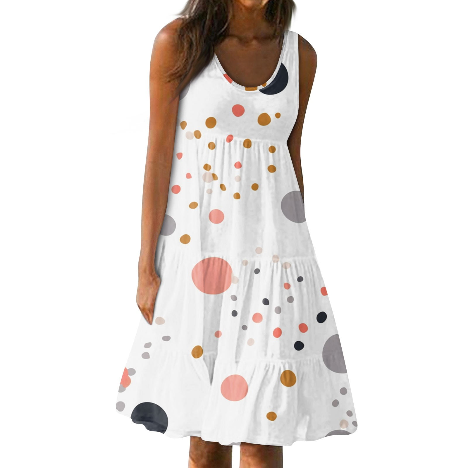 GXIPO Sundresses for Women Casual Beach 2024 Sleeveless Resort Wear ...