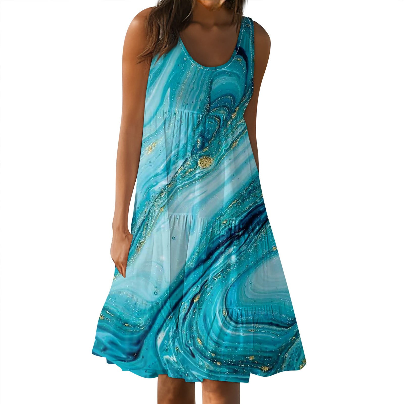 GXIPO Sundresses for Women Casual Beach 2024 Sleeveless Resort Wear ...