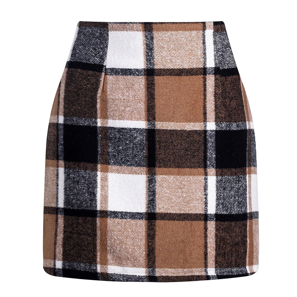 GXIPO Sweater Dress for Women 2024 Mini Plaid Skirts for Women High ...